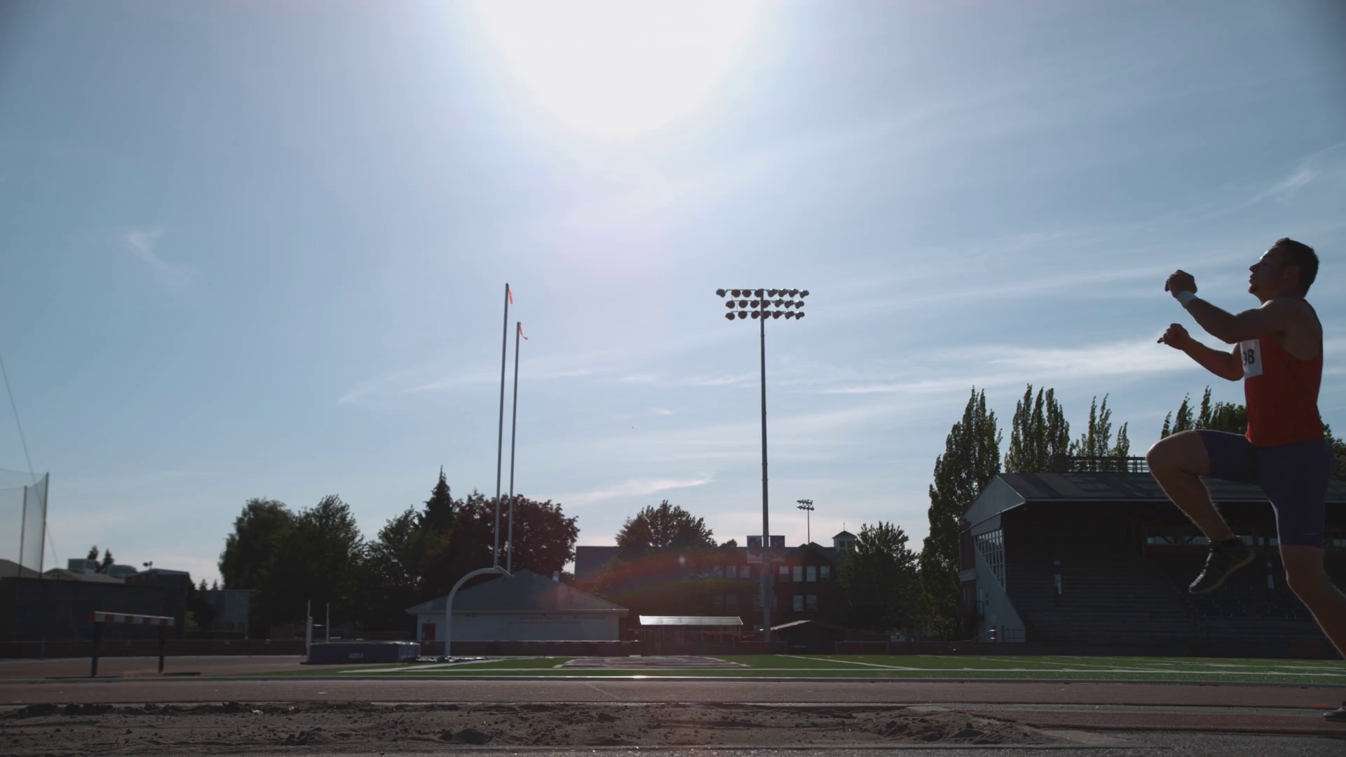 Track Athlete Doing Long Jump In Super Slow Stock Footage SBV-347626774 ...