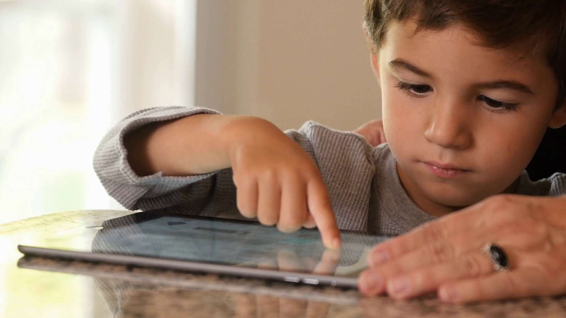 Mother Son Using Digital Tablet Together Stock Footage SBV-347627110 ...