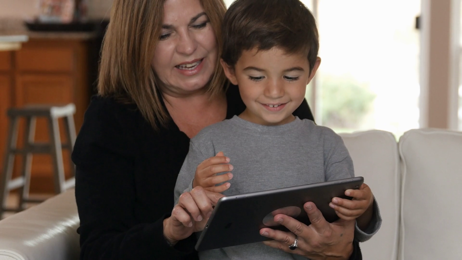 Mother Son Using Digital Tablet Together Stock Footage SBV-347627113 ...