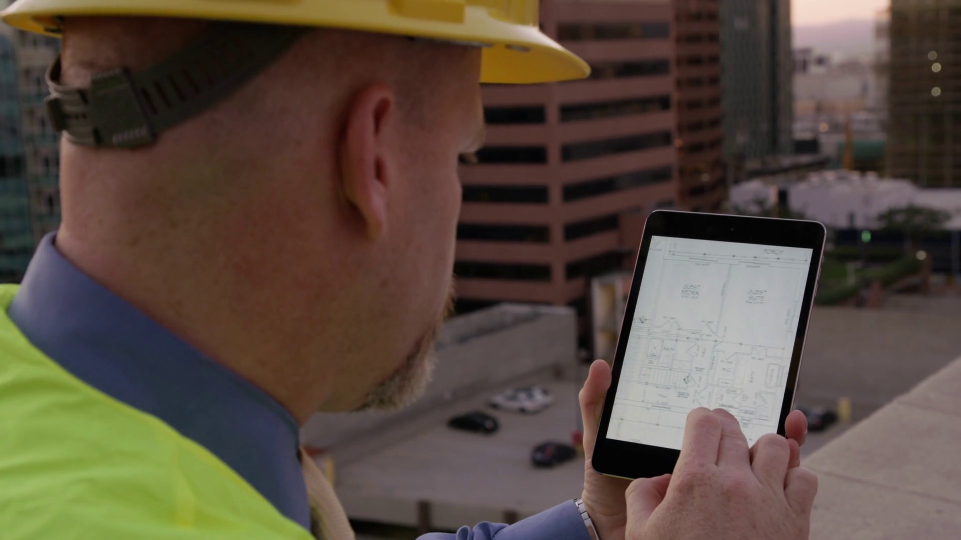 Construction Manager Looking At Plans On Stock Footage SBV-347648344 ...