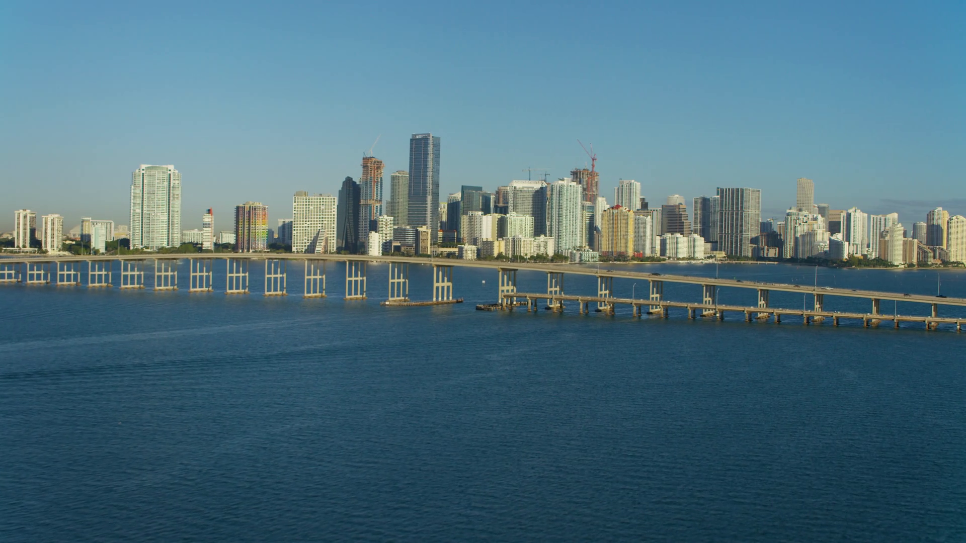 Aerial View Of Causeway Miami Florida Stock Footage SBV-347631473 ...