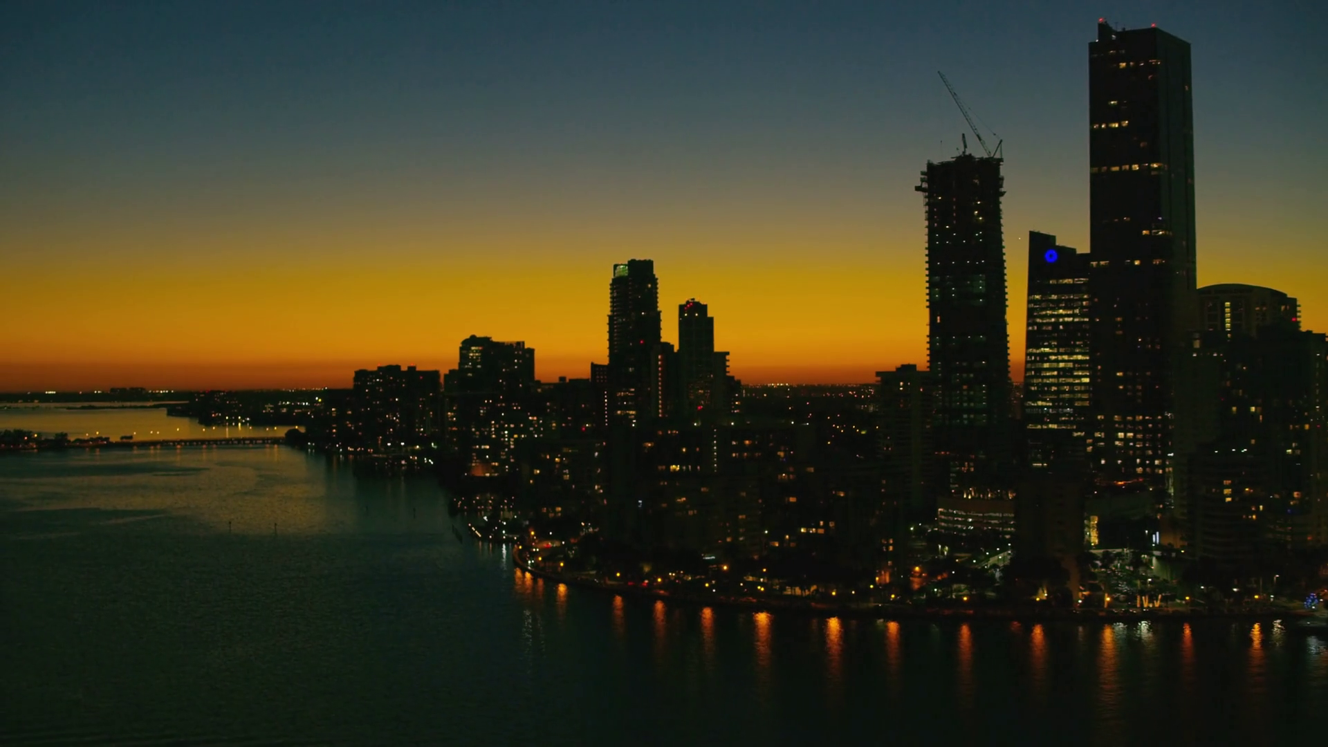 Aerial Night View Of Downtown Miami Florida Stock Footage SBV-347651084 ...