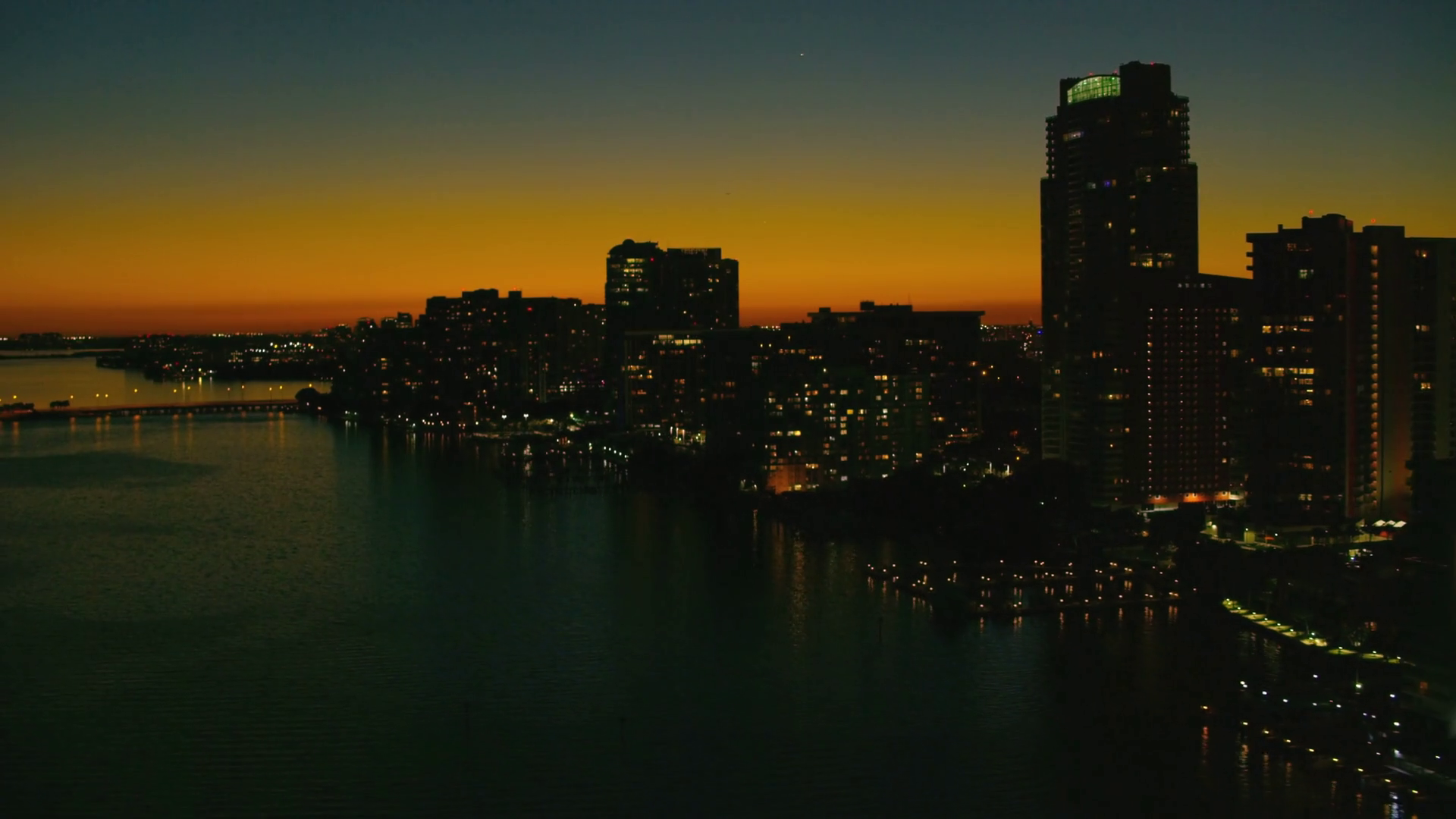 Aerial Night View Of Downtown Miami Florida Stock Footage SBV-347651110 ...