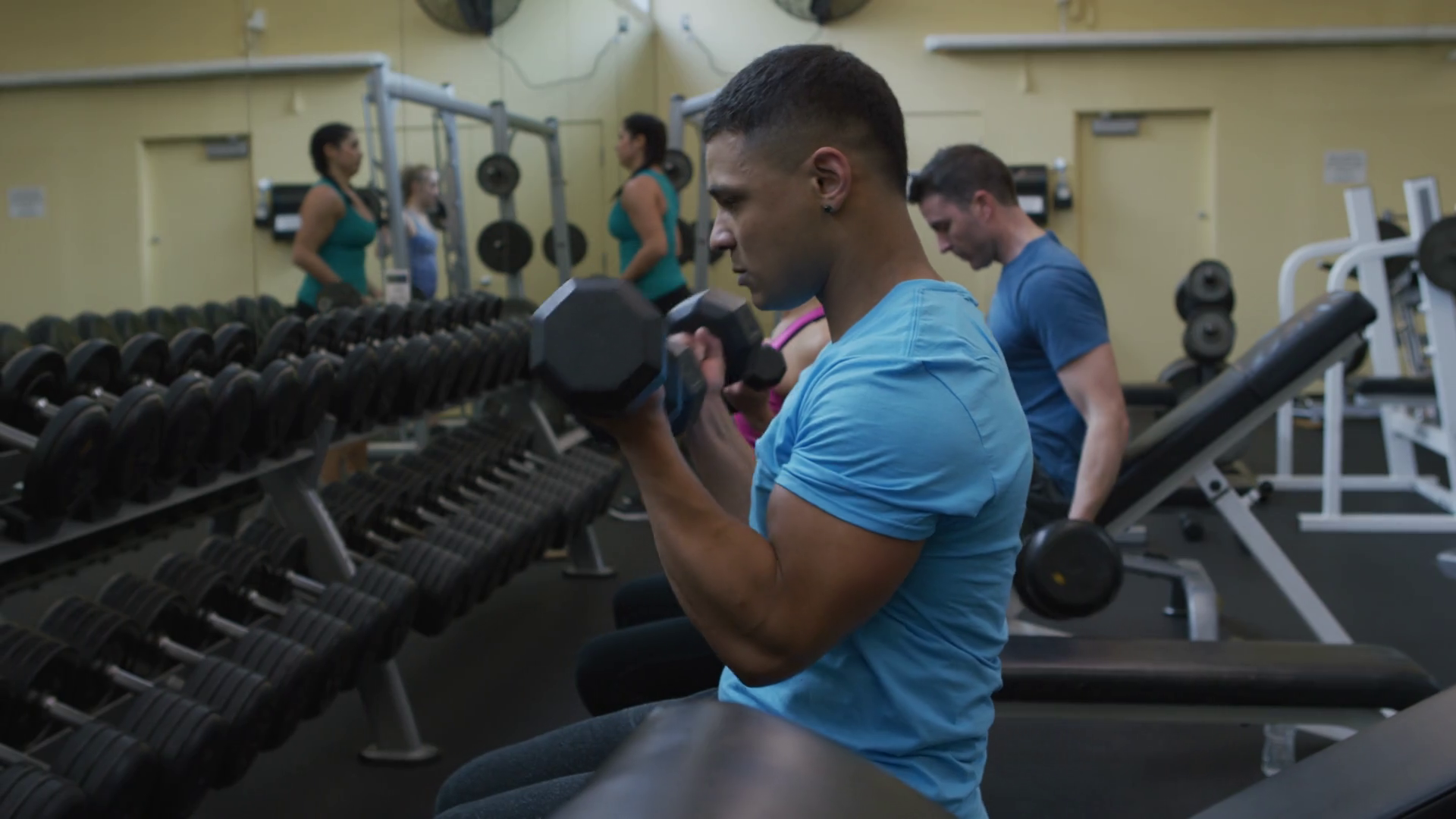 People Lifting Weights At Gym Stock Footage SBV-347662525 - Storyblocks