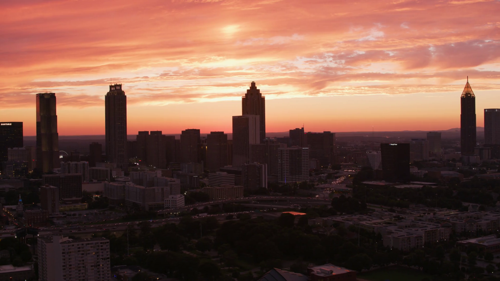 Atlanta Georgia Circa-2017 Beautiful Sunset Stock Footage SBV-347673175 ...