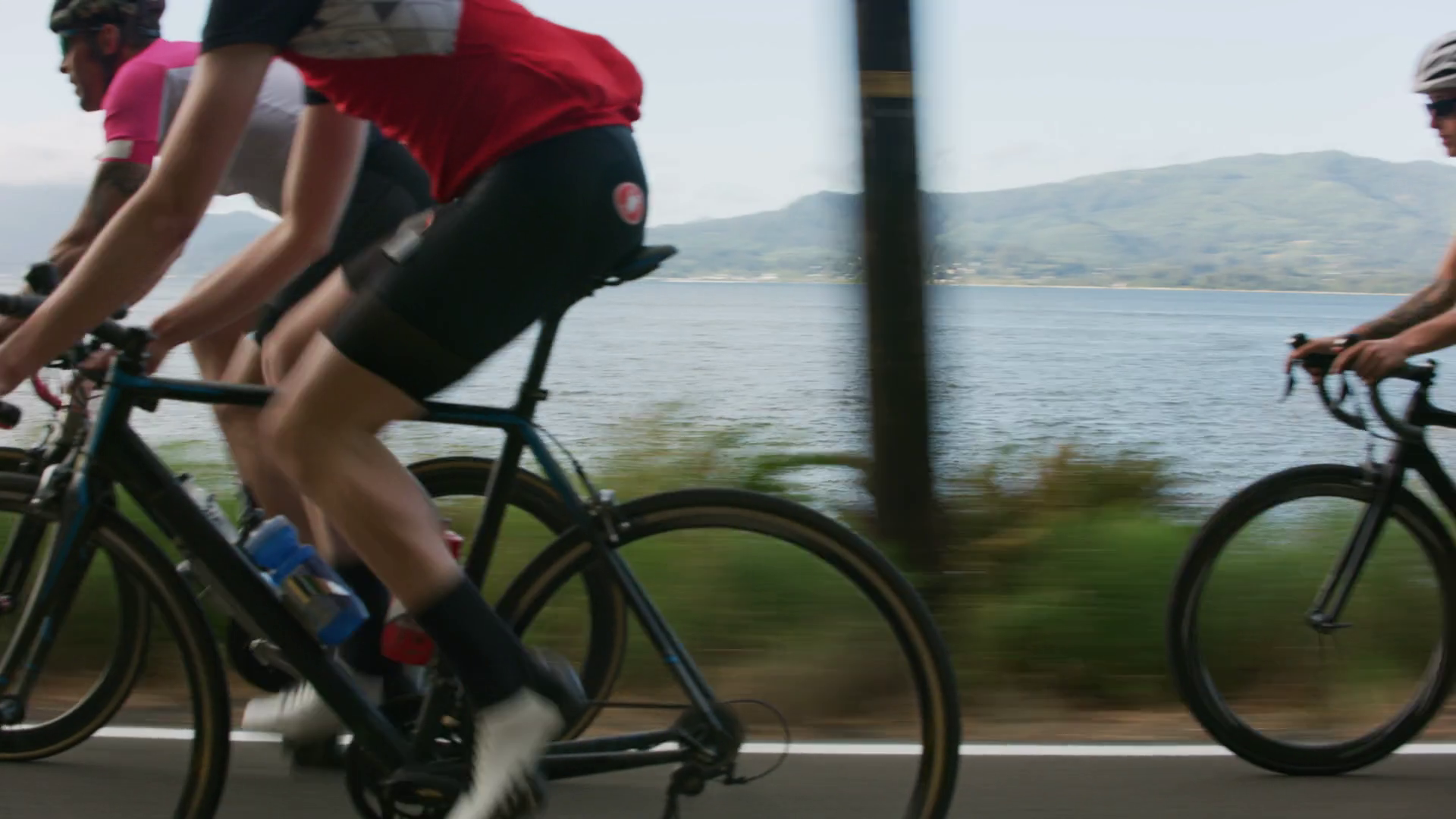 Tracking Shot Of Group Of Cyclists On Stock Footage SBV-347673798 ...