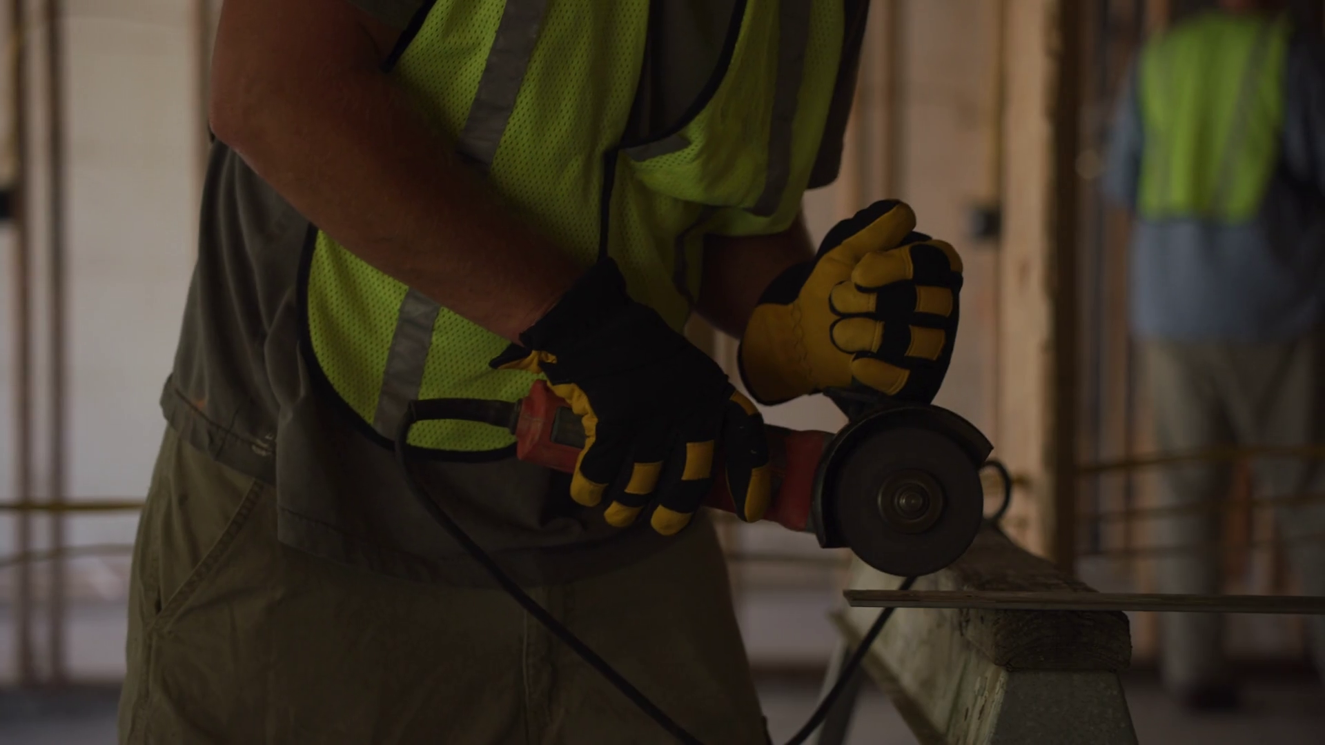 Construction Worker Grinding Metal Making Stock Footage SBV-347679876 ...