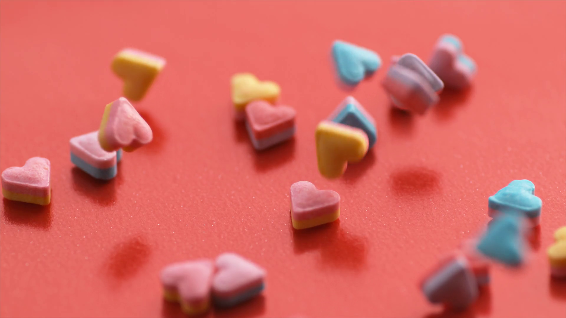 Valentine's Day Heart Shaped Candy Falling Stock Footage SBV-347683976 ...