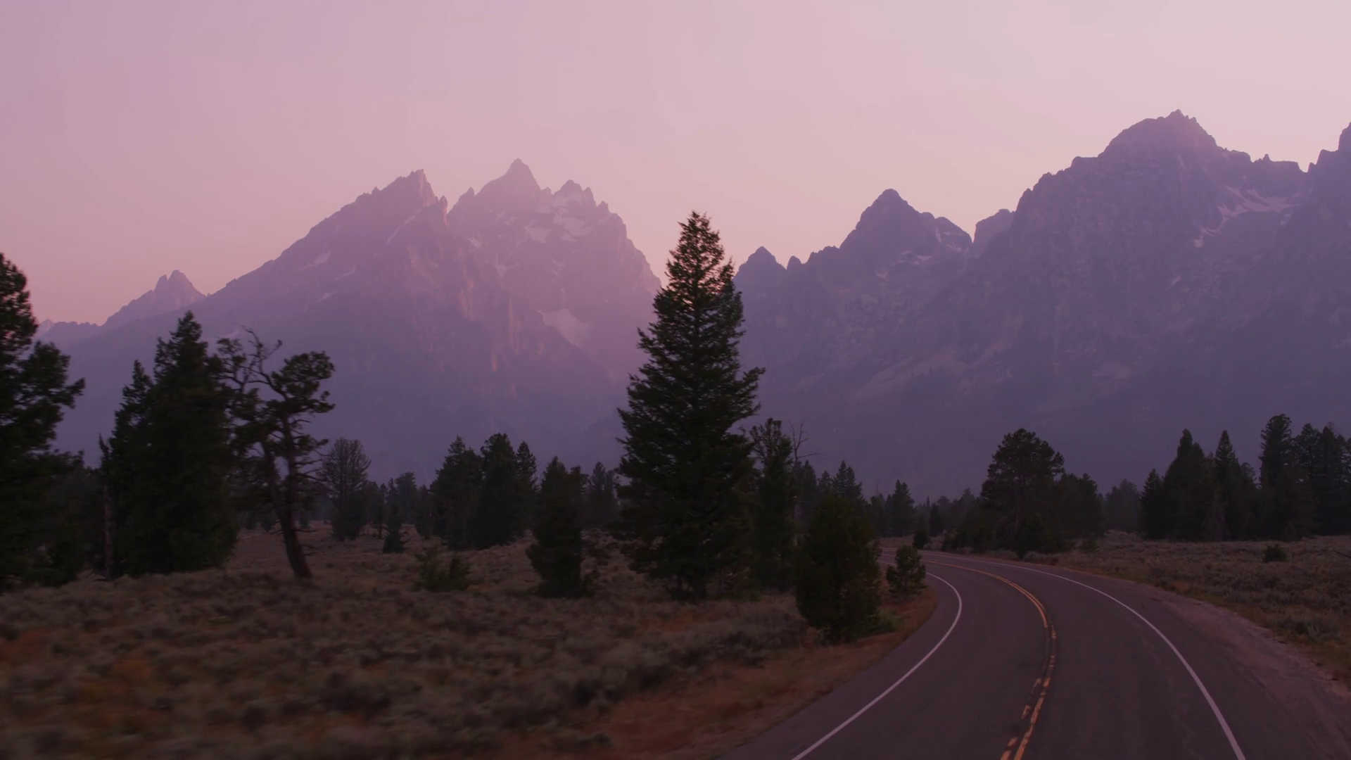 Driving Along Road In Grand Teton National Stock Footage SBV-347699778 ...