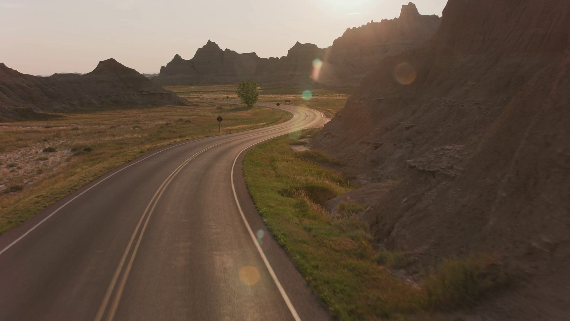 Driving Through Badlands National Park At Stock Footage SBV-348383863 ...