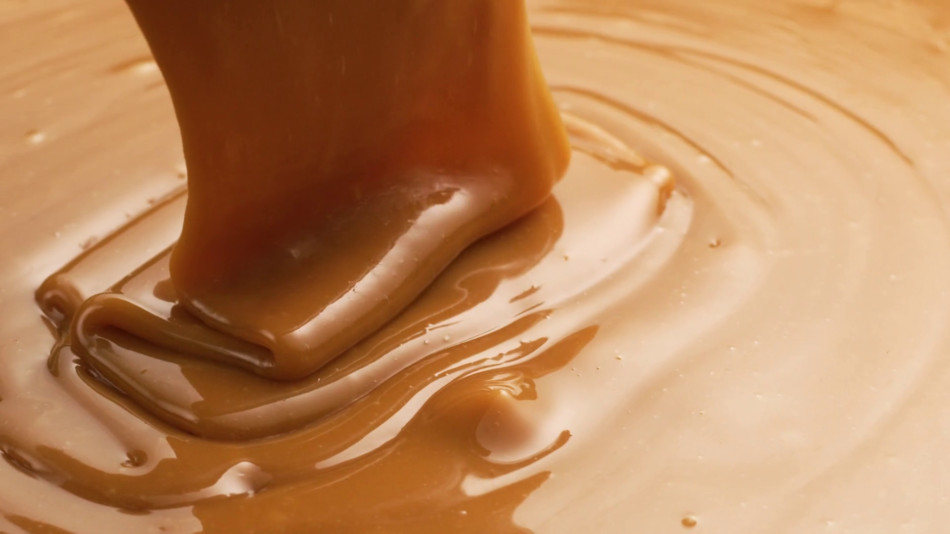 Pouring Melted Caramel Closeup Food Shot Stock Footage SBV-347703000 ...