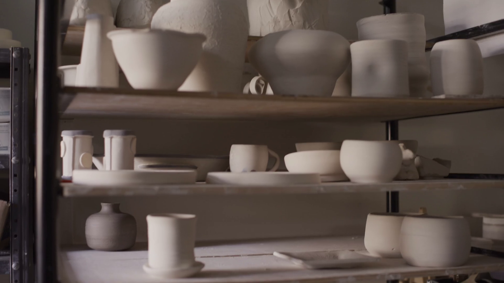 Finished Pottery On Shelves Stock Footage SBV-347747577 - Storyblocks