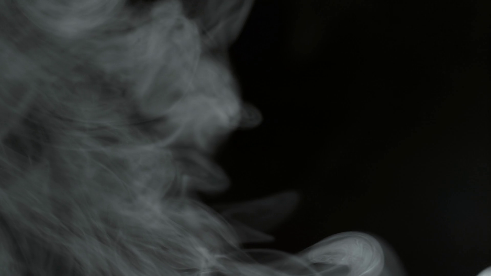 Steam Smoke In Slow Motion On Black Stock Footage SBV-347751612 ...