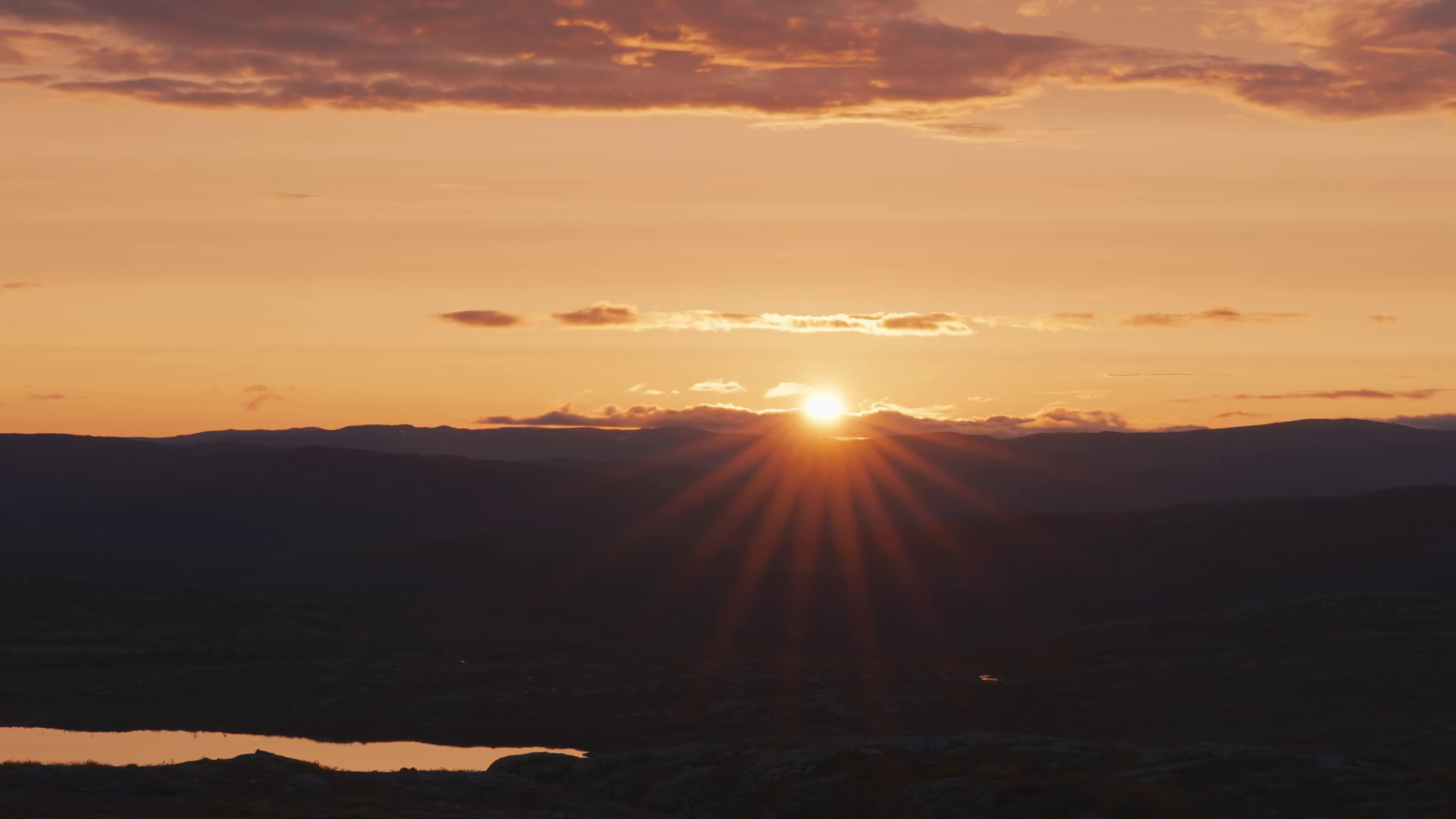 The Bright Midnight Sun Passes On Horizon Stock Footage SBV-352554317 ...