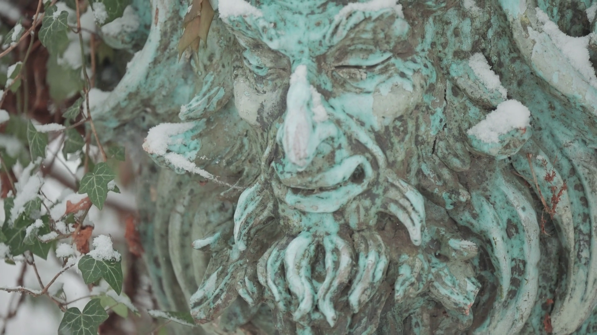 Sculpture Of Faun Covered With Patina Stock Footage SBV-352425651 ...