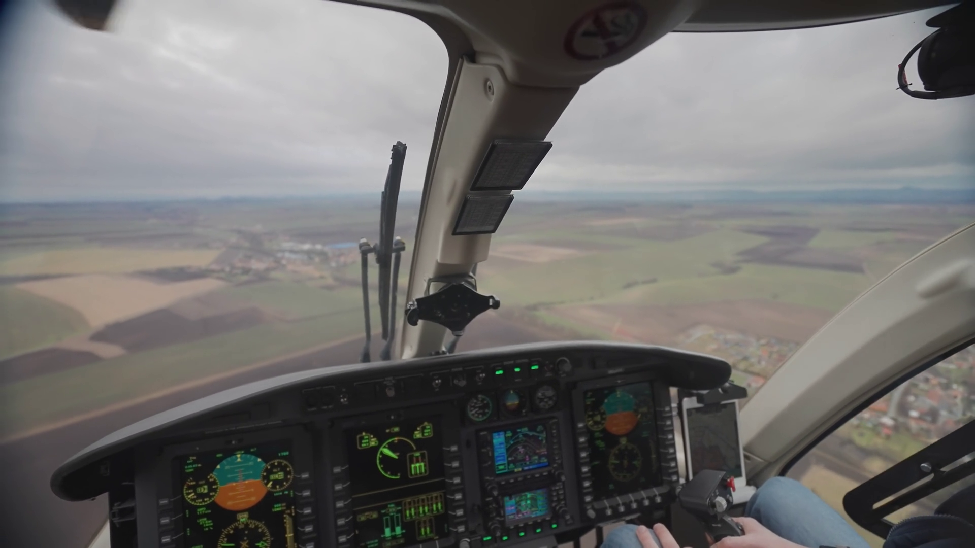 A First-person Cockpit View Inside Bell 249 Stock Footage SBV-352418926 ...