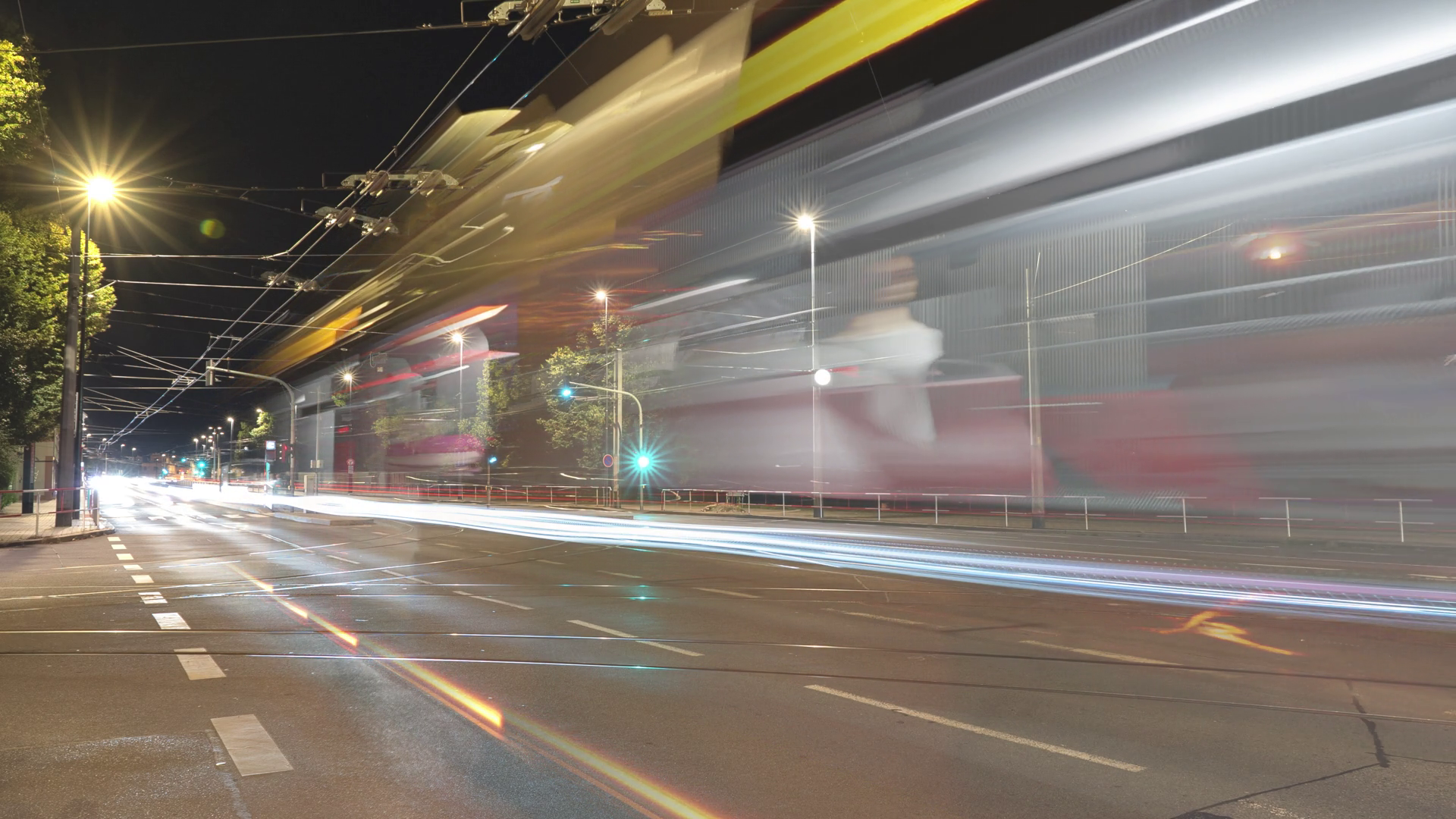 A Long-exposure Nighttime Shot Of City Stock Footage SBV-352426237 ...