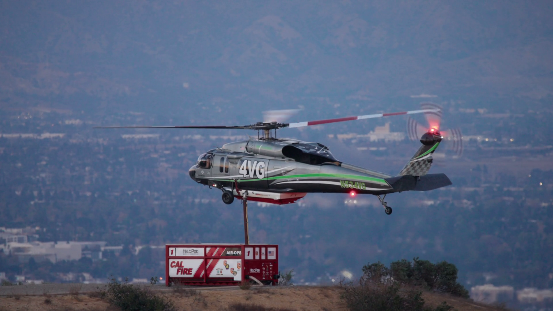 Helicopter Water Drop Aerial Operation Over Stock Footage SBV-351734916 ...