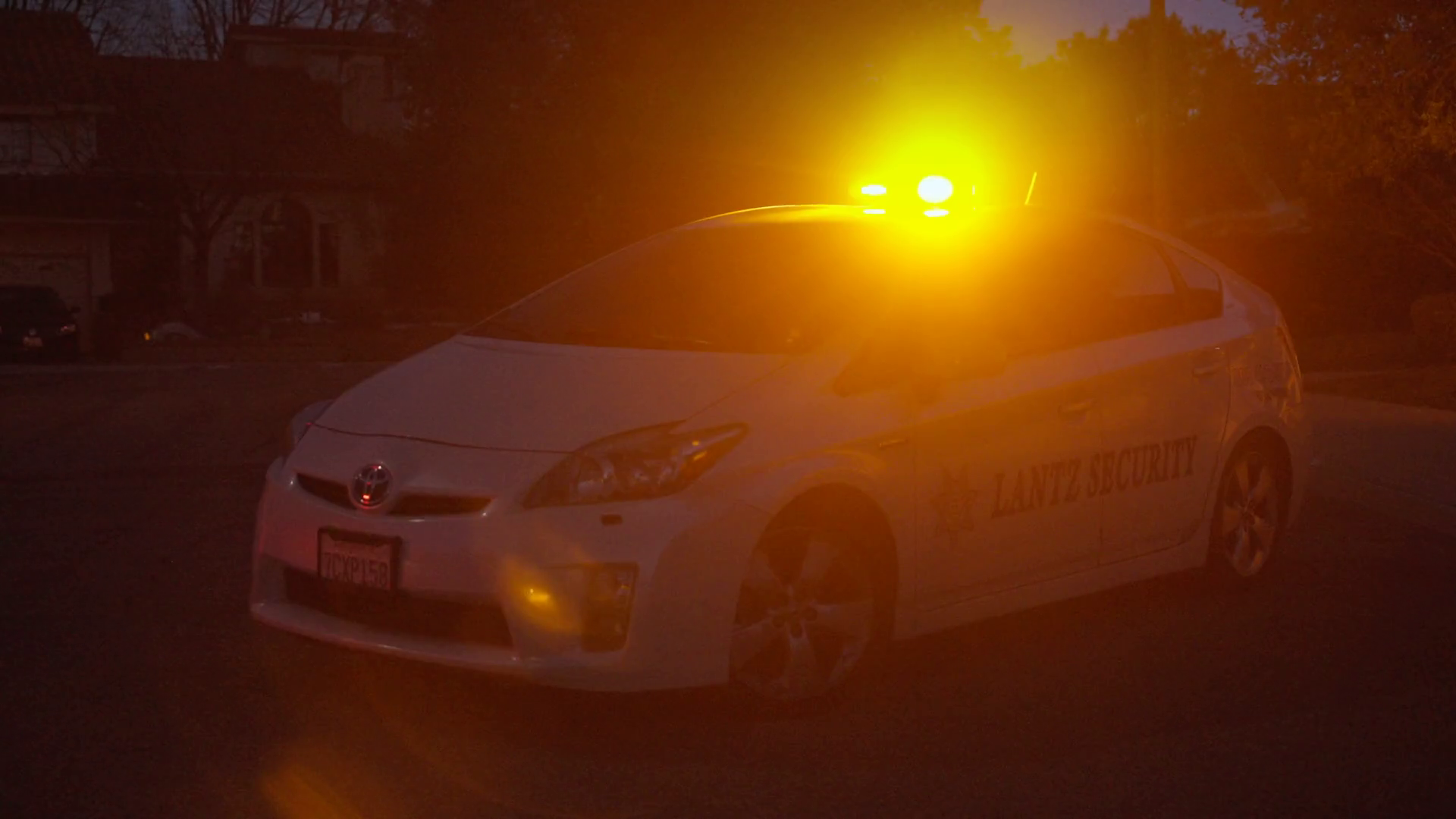 A Security Vehicle With Flashing Lights Is Stock Footage SBV-351888834 ...