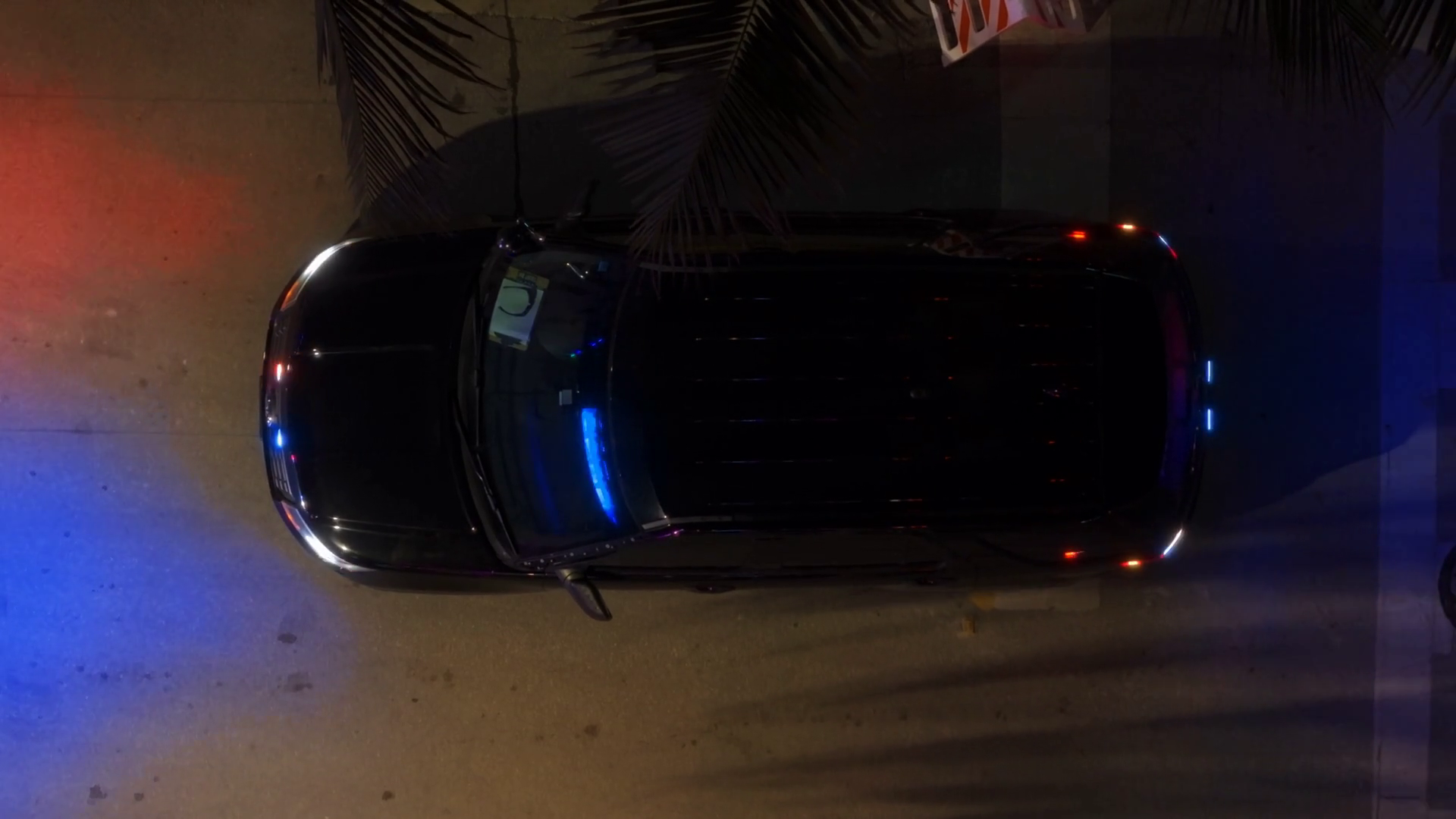 Aerial Night View Of Police Car With Stock Footage SBV-352015670 ...