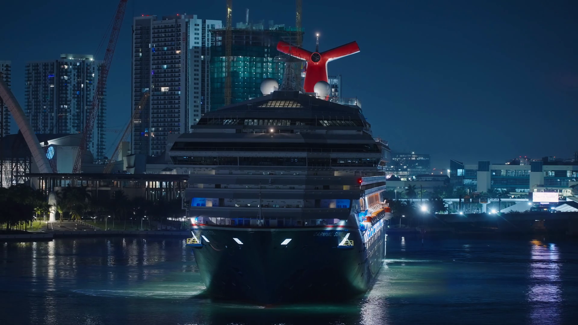 Stunning Night View Of Miamis Vibrant Stock Footage SBV-352471517 ...