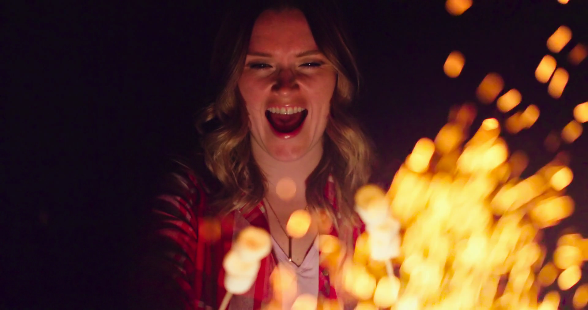 Close Up Portrait Of Excited Woman Roasting Stock Footage SBV-348626032 ...
