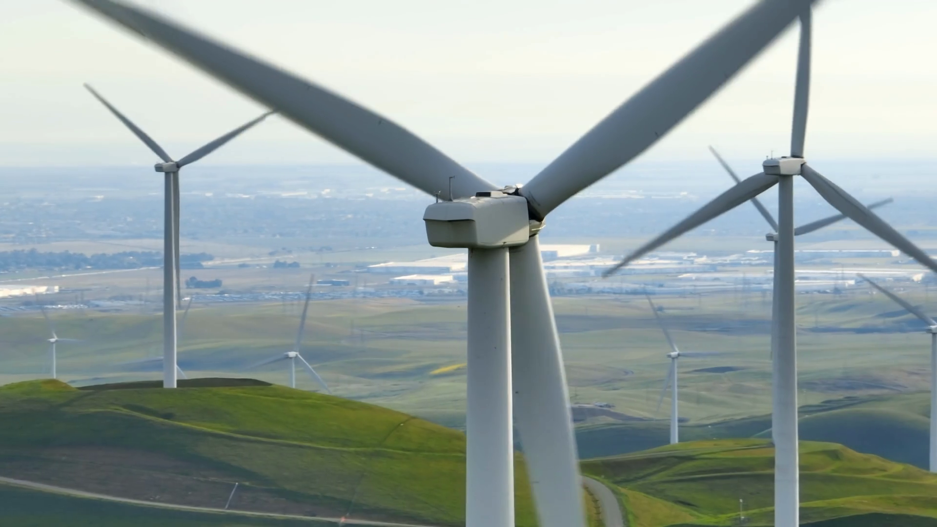 Close Up View Windmills Turbines Rotating Stock Footage SBV-348621910 ...