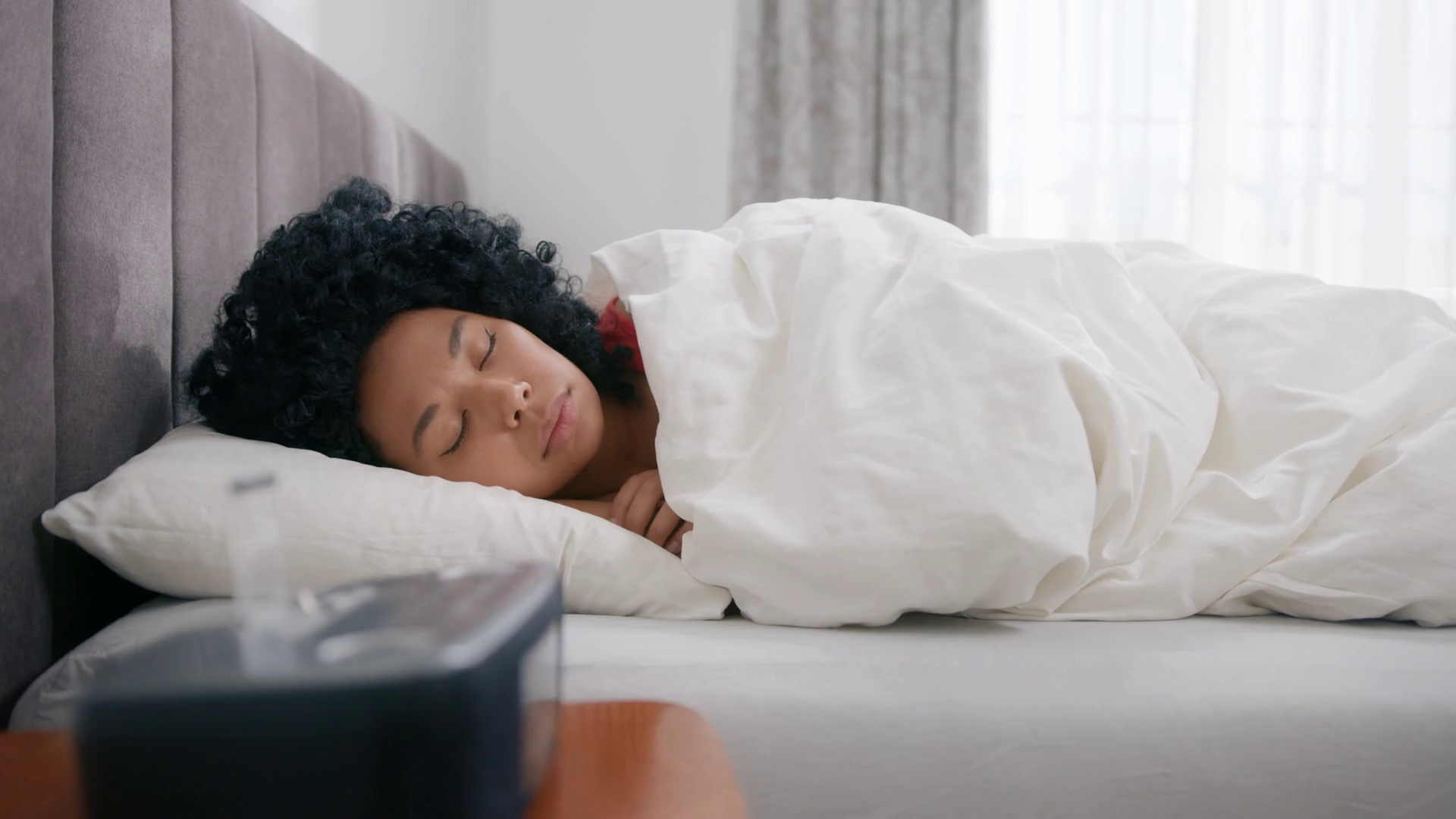 African American Female Wakes Up Early Hour Stock Footage SBV-347418836 ...