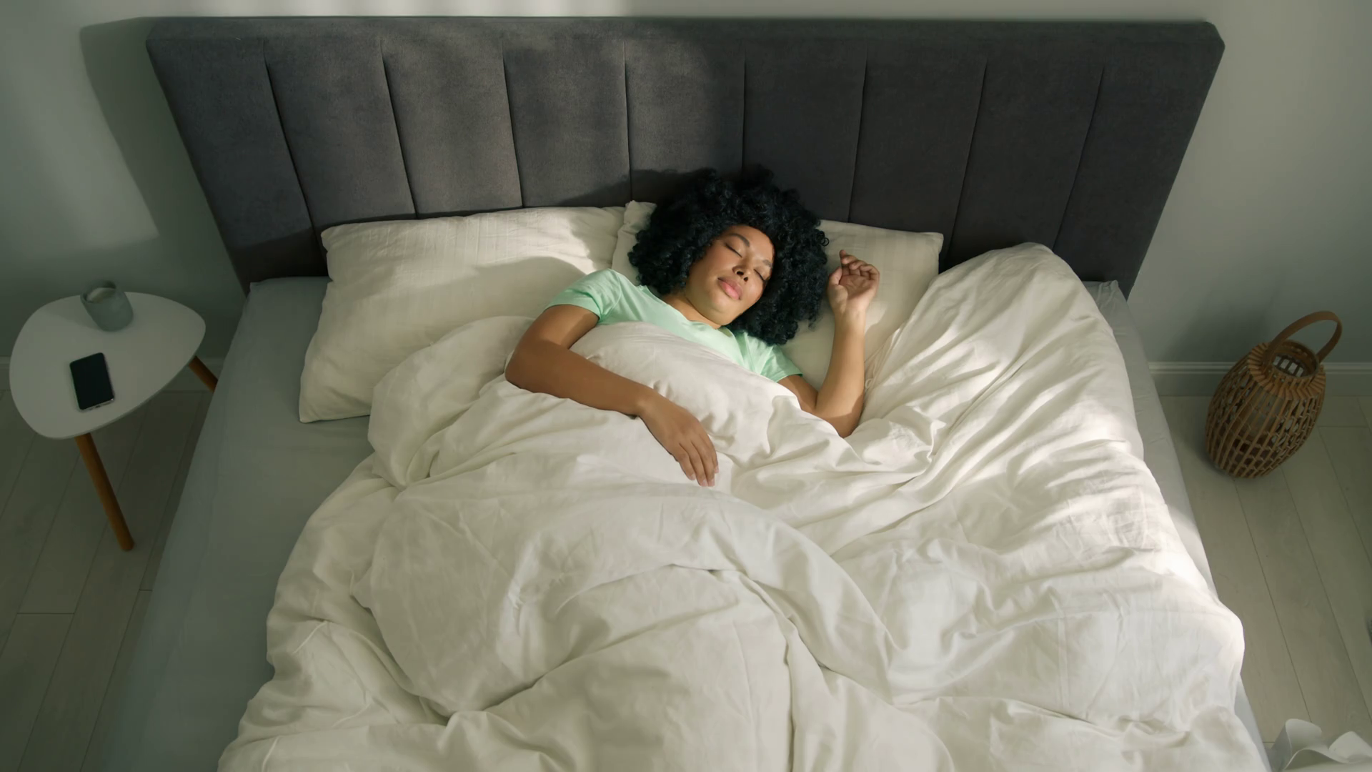 Calm Young African American Woman Sleeping Stock Footage SBV-347340033 ...