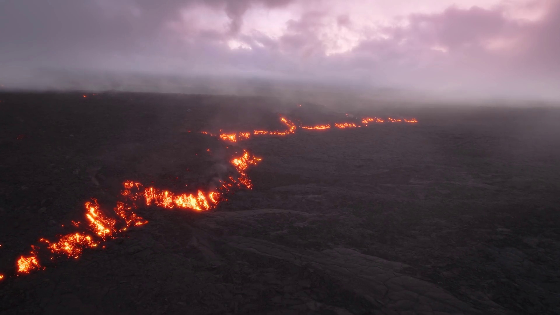 Epic Cinematic Aerial Shot Hot Red Lava Flow Stock Footage SBV ...