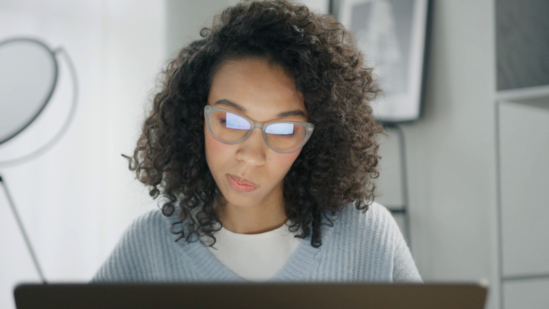 Concentrated College Student In Eyeglasses Stock Footage SBV-347699088 ...