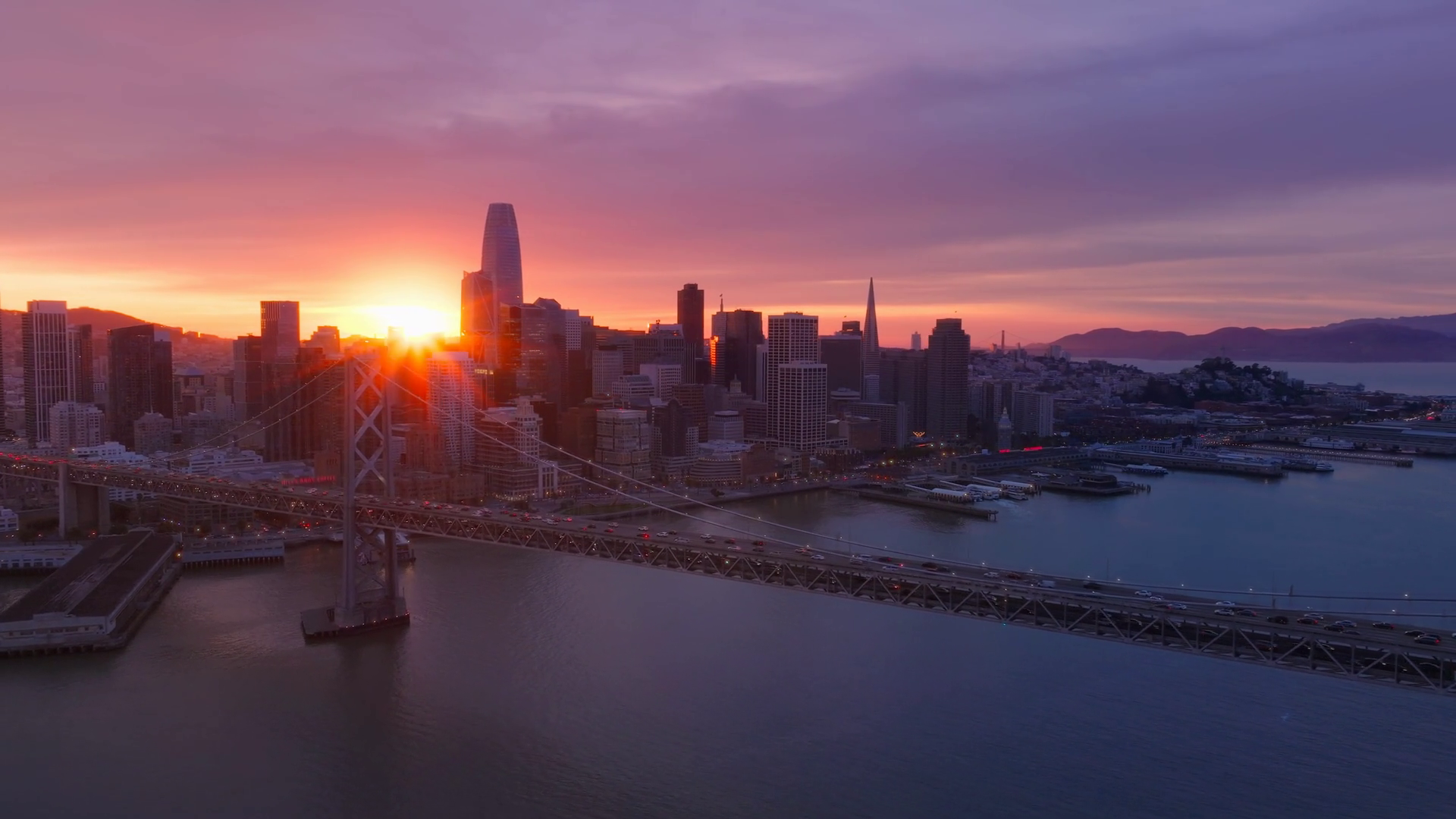 Cityscape Skyline Aerial View Of Sunset Stock Footage SBV-347655697 ...