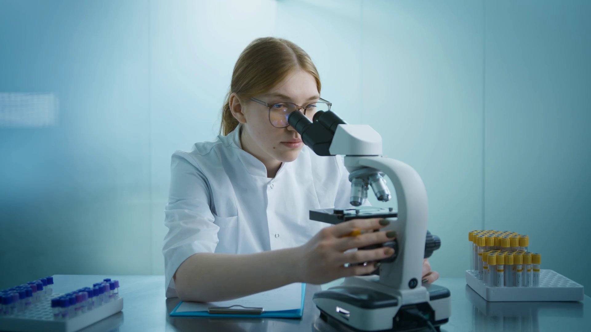 Professional Biochemist Working On Stock Footage SBV-347691011 ...