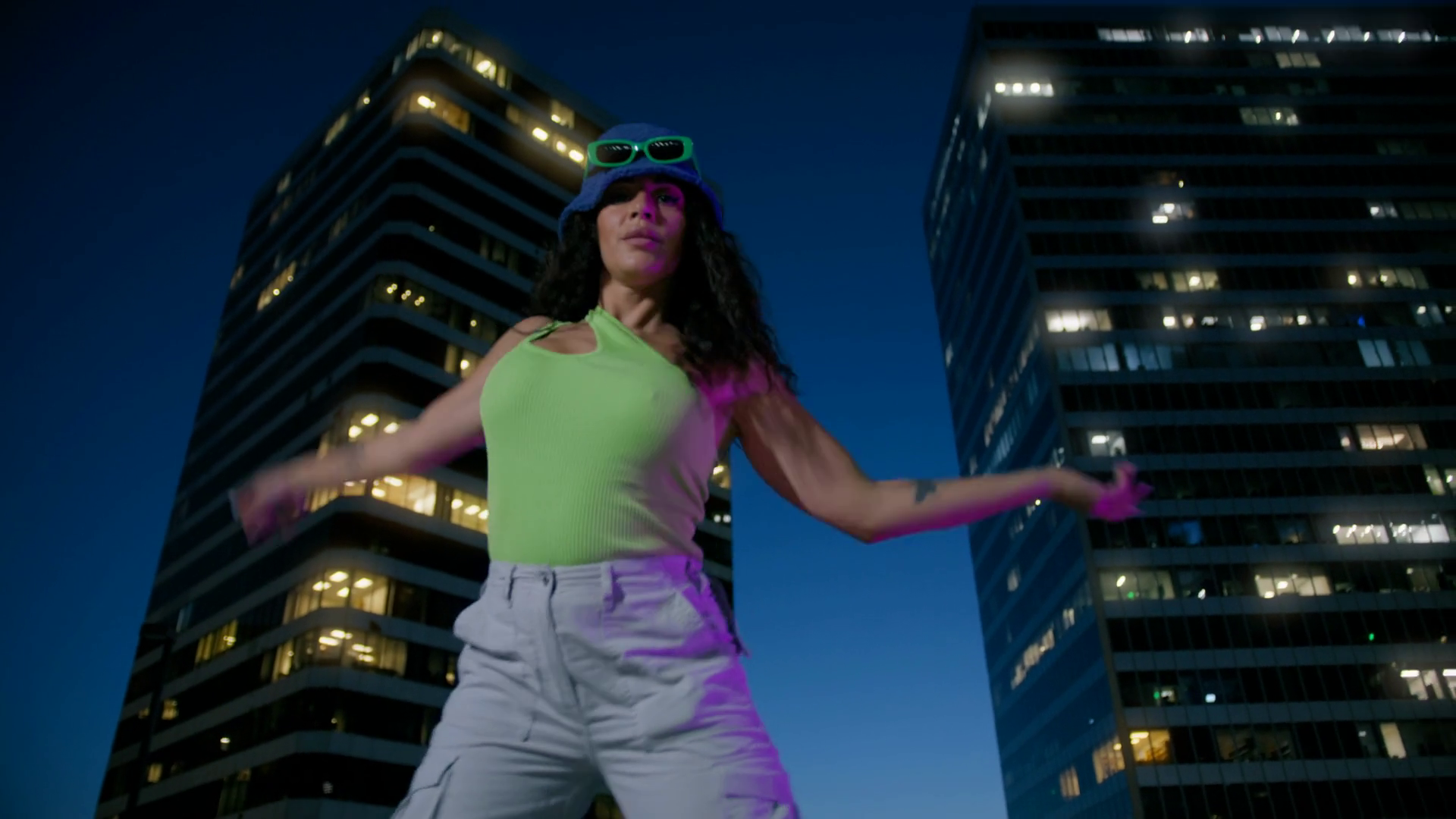 Bottom Viewwoman Dancing Camera Outdoors At Stock Footage SBV-348568772 ...