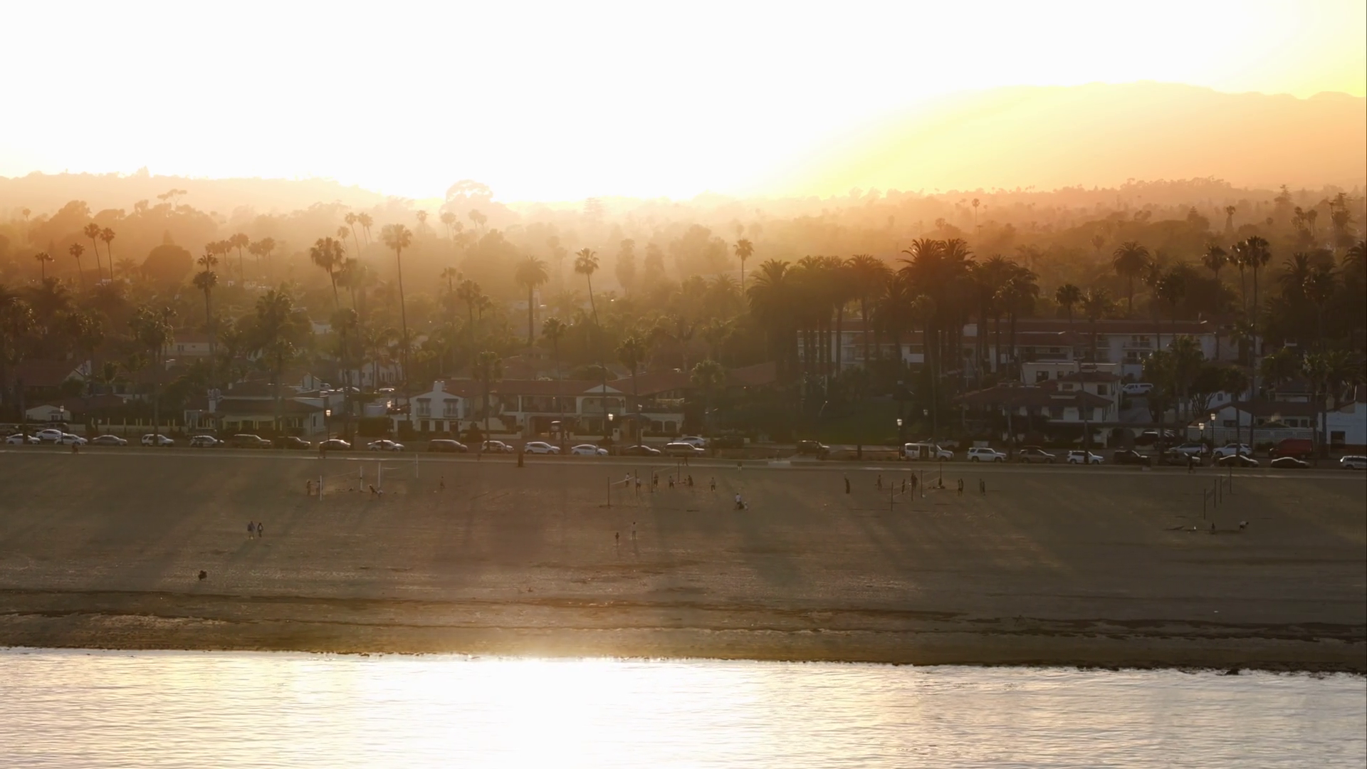 Panoramic Shot Of Santa Barbara Coastline At Stock Footage SBV ...