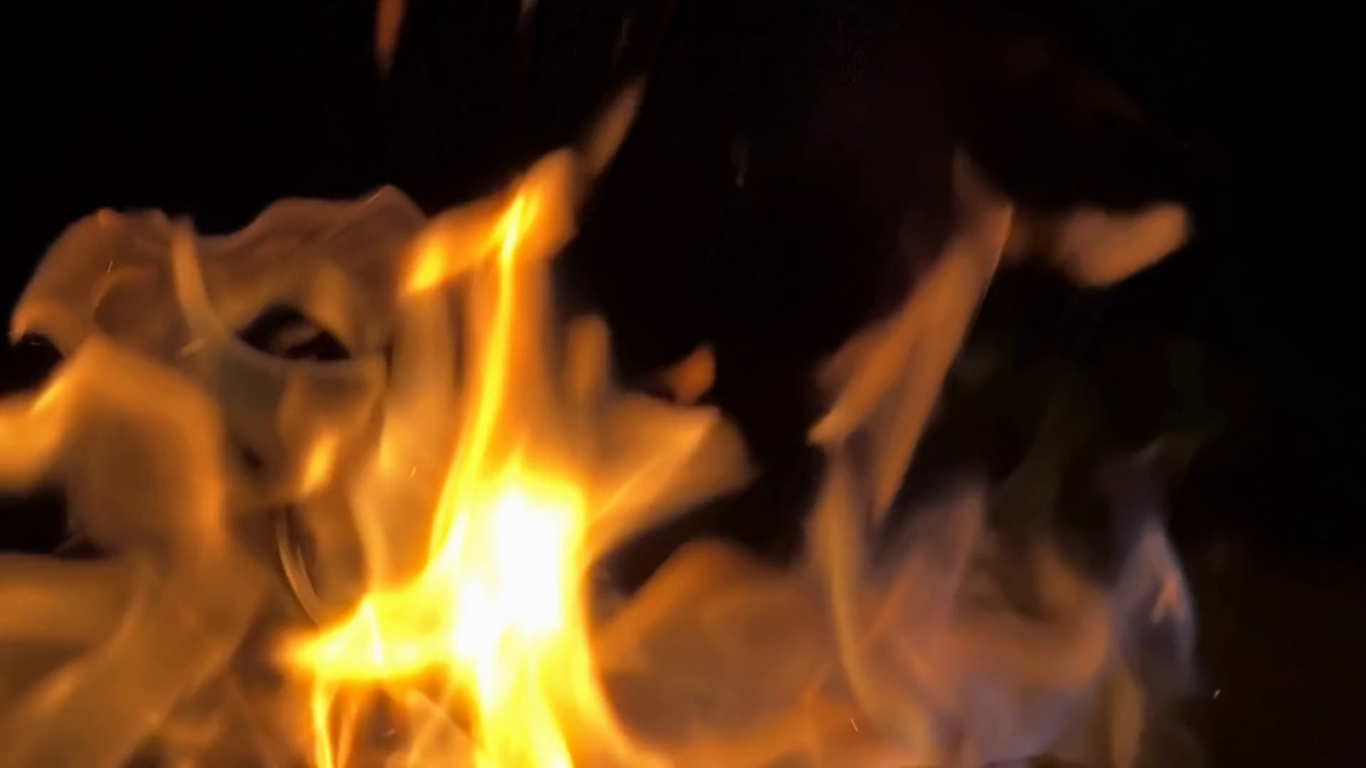 Open Fire Burning On Black Background In Stock Footage SBV-348757156 ...