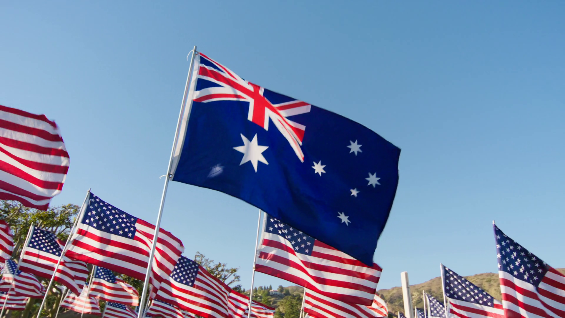 Flag Of Australia Waving In Wind With Stock Footage SBV-347777211 ...