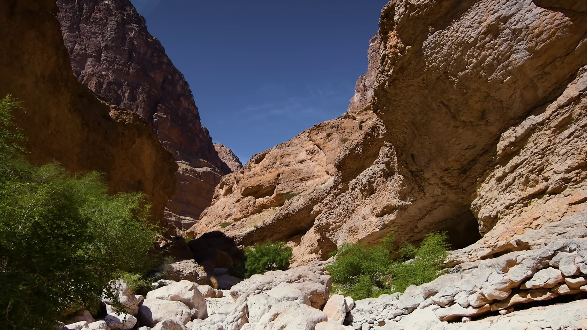 Scenic View Of Wadi Shab Village Al Fahal Stock Footage SBV-352941140 ...