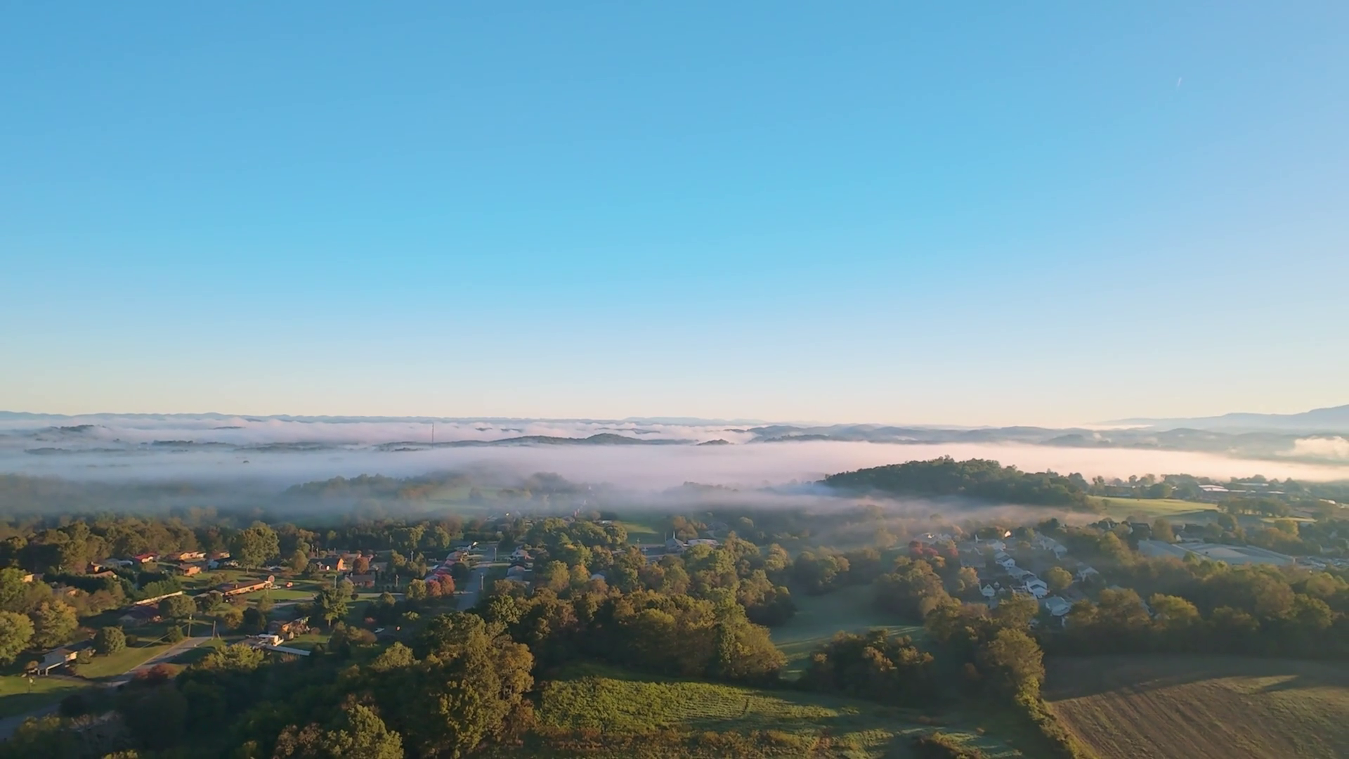 Aerial View Of Misty Morning Over Johnson Stock Footage SBV-351969219 ...