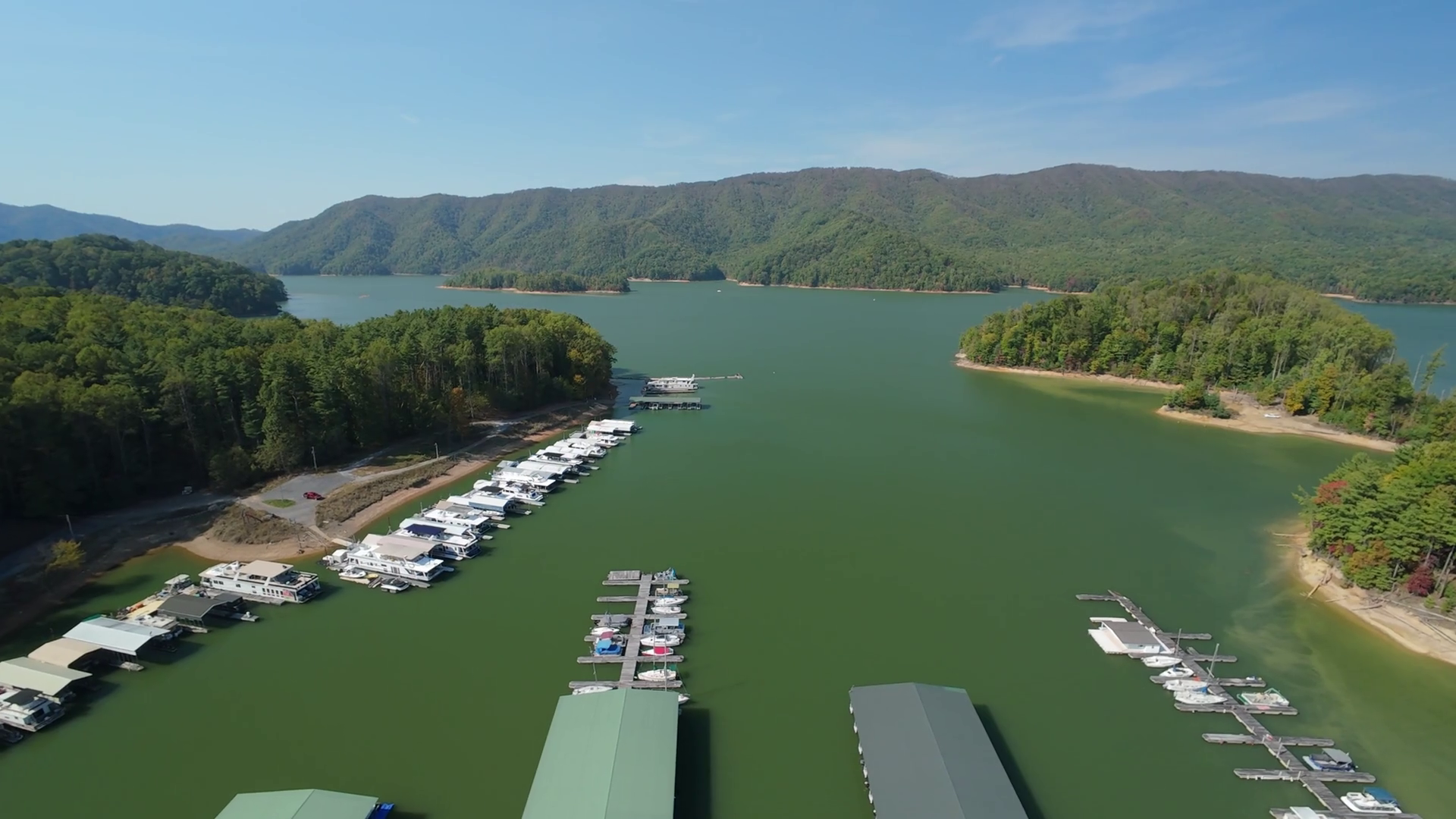 Aerial View Of Watauga Lake Marina With Stock Footage SBV-351856167 ...