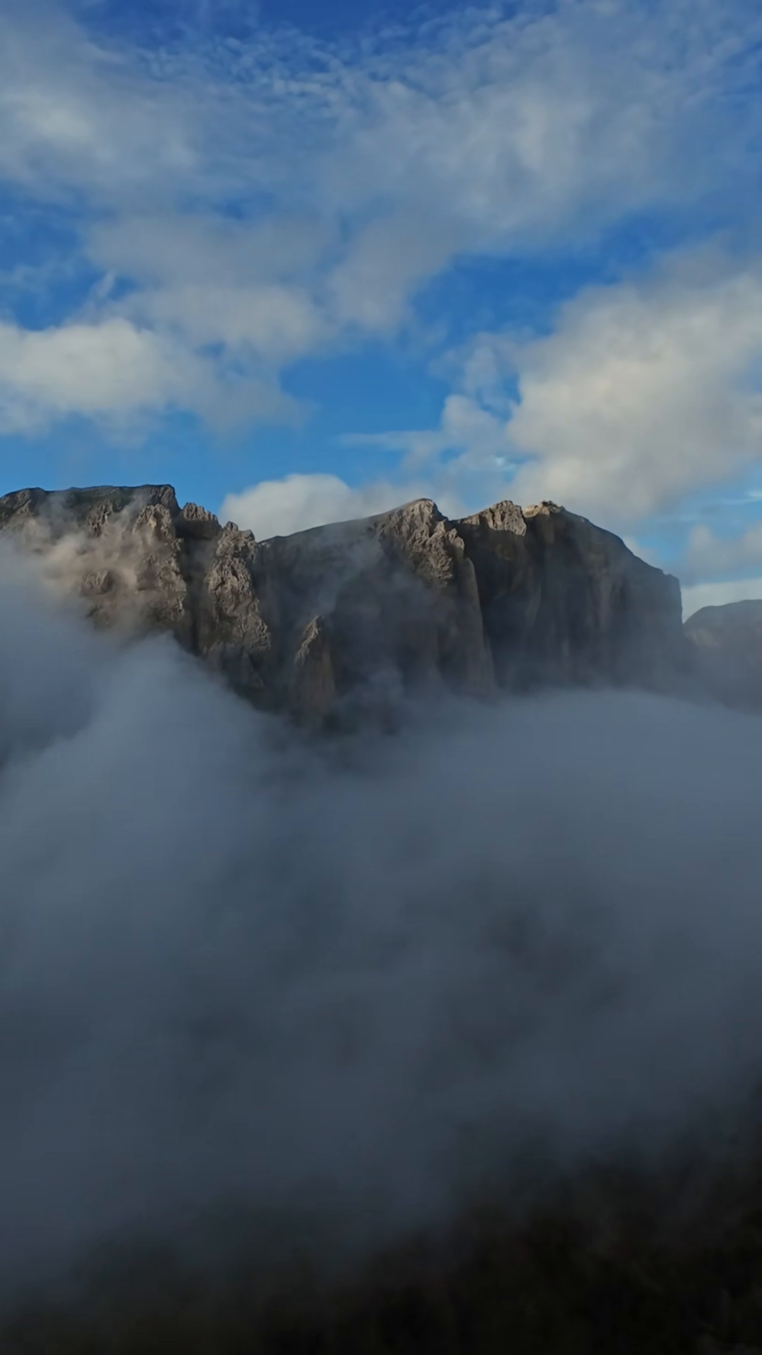 Vertical Screen Dramatic Sunlit Peaks Rising Stock Footage SBV ...
