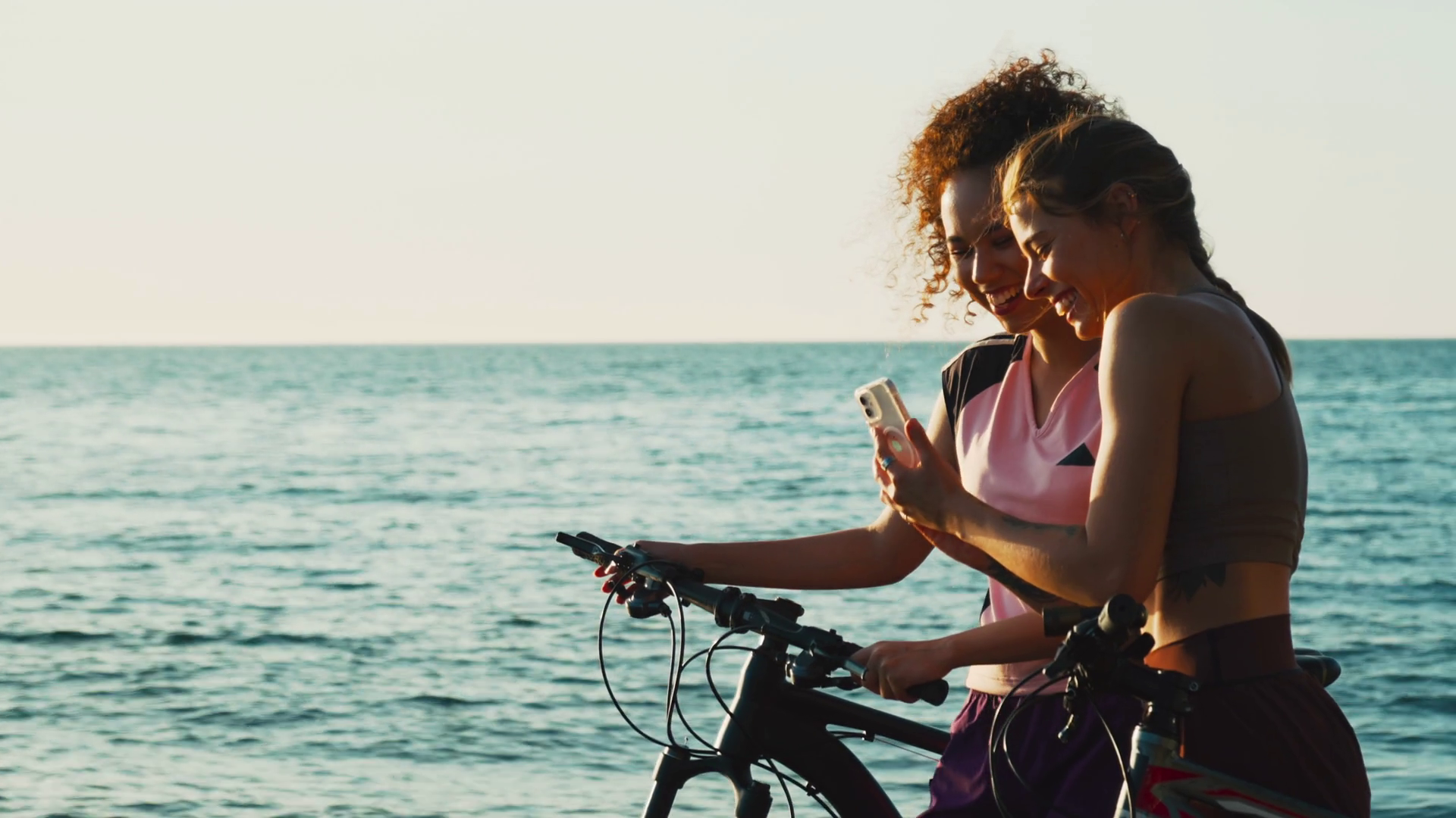 Friends Bicyclists Riding Bikes In Morning Stock Footage SBV-348433269 ...