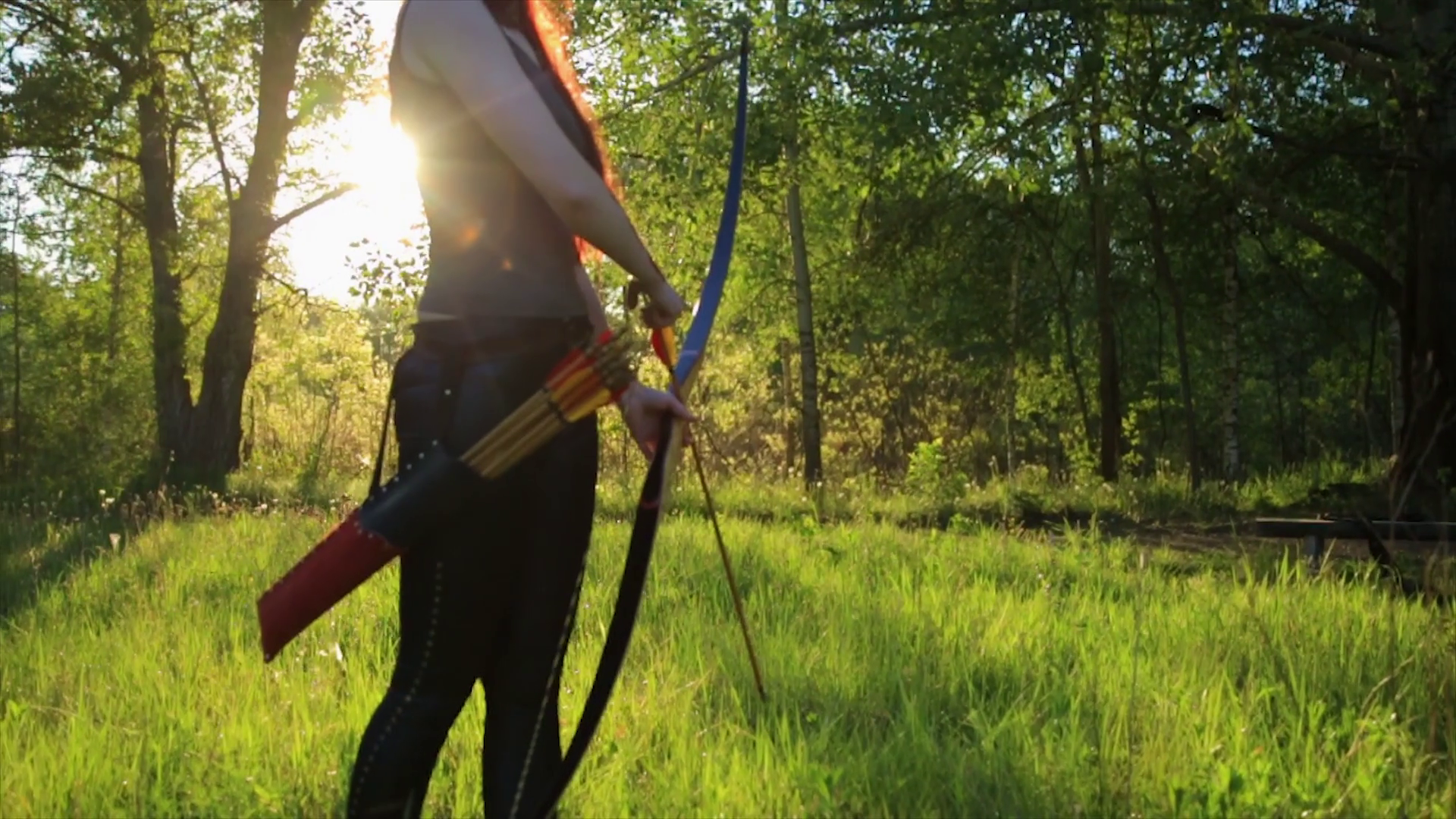 Female Ginger Hair Archer Shooting Targets Stock Footage SBV-314839478 ...