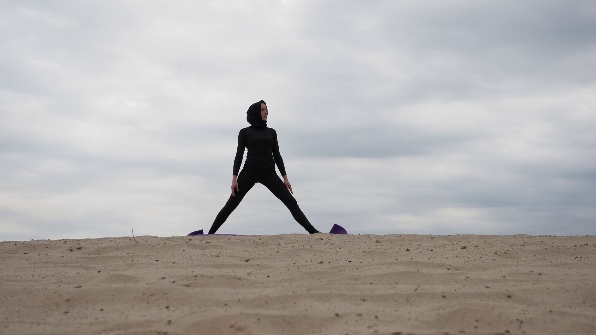 Muslim Woman In Hijab Exercising Healthy Stock Footage SBV-323541166 ...