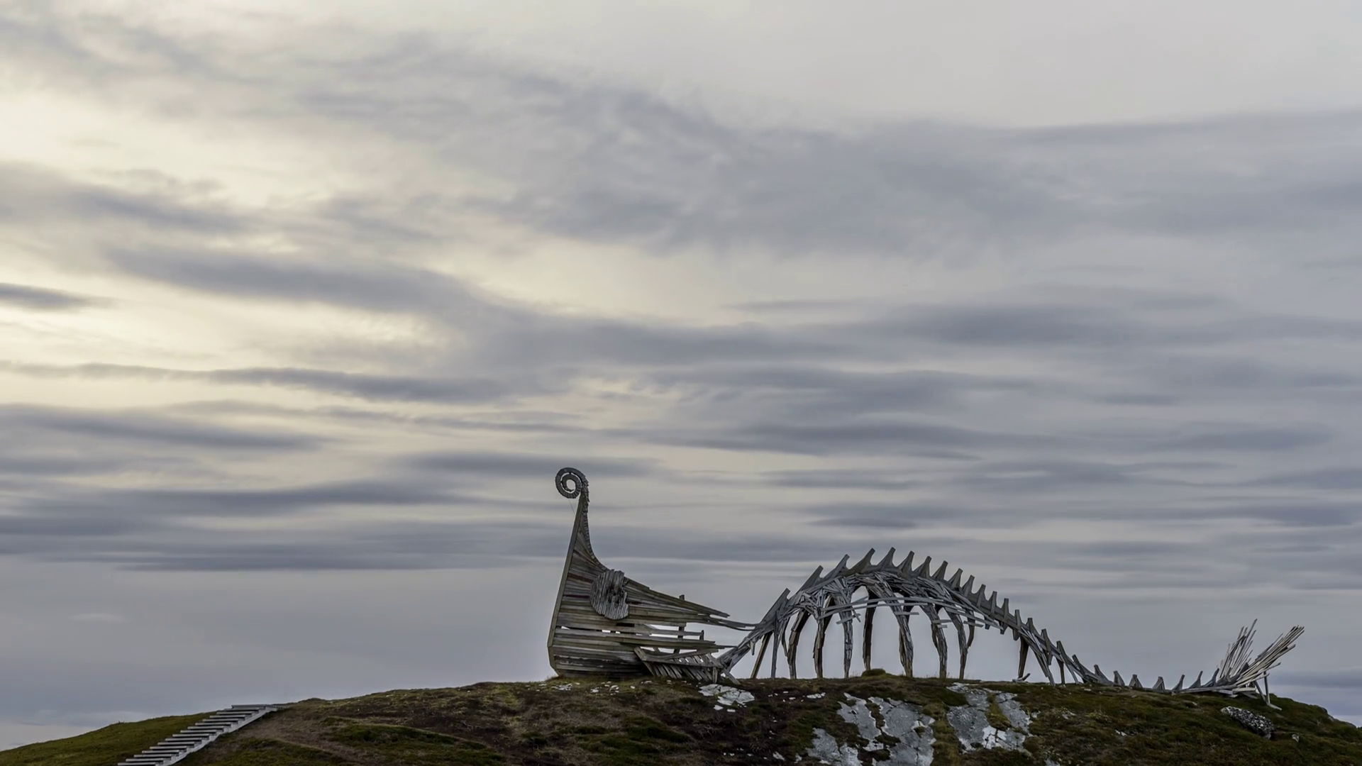 Dinosaur Whale Viking Ship Wooden Sculpture Stock Footage SBV-347770408 ...