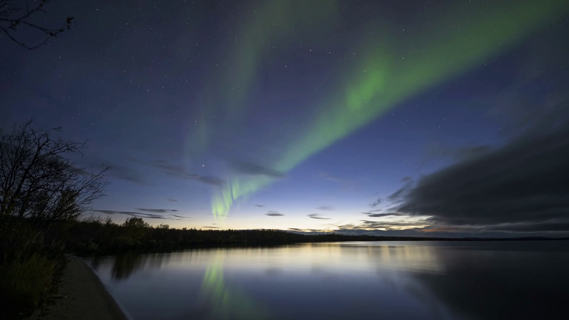 Northern Light Over Lake Sunset Stock Footage SBV-347770402 - Storyblocks