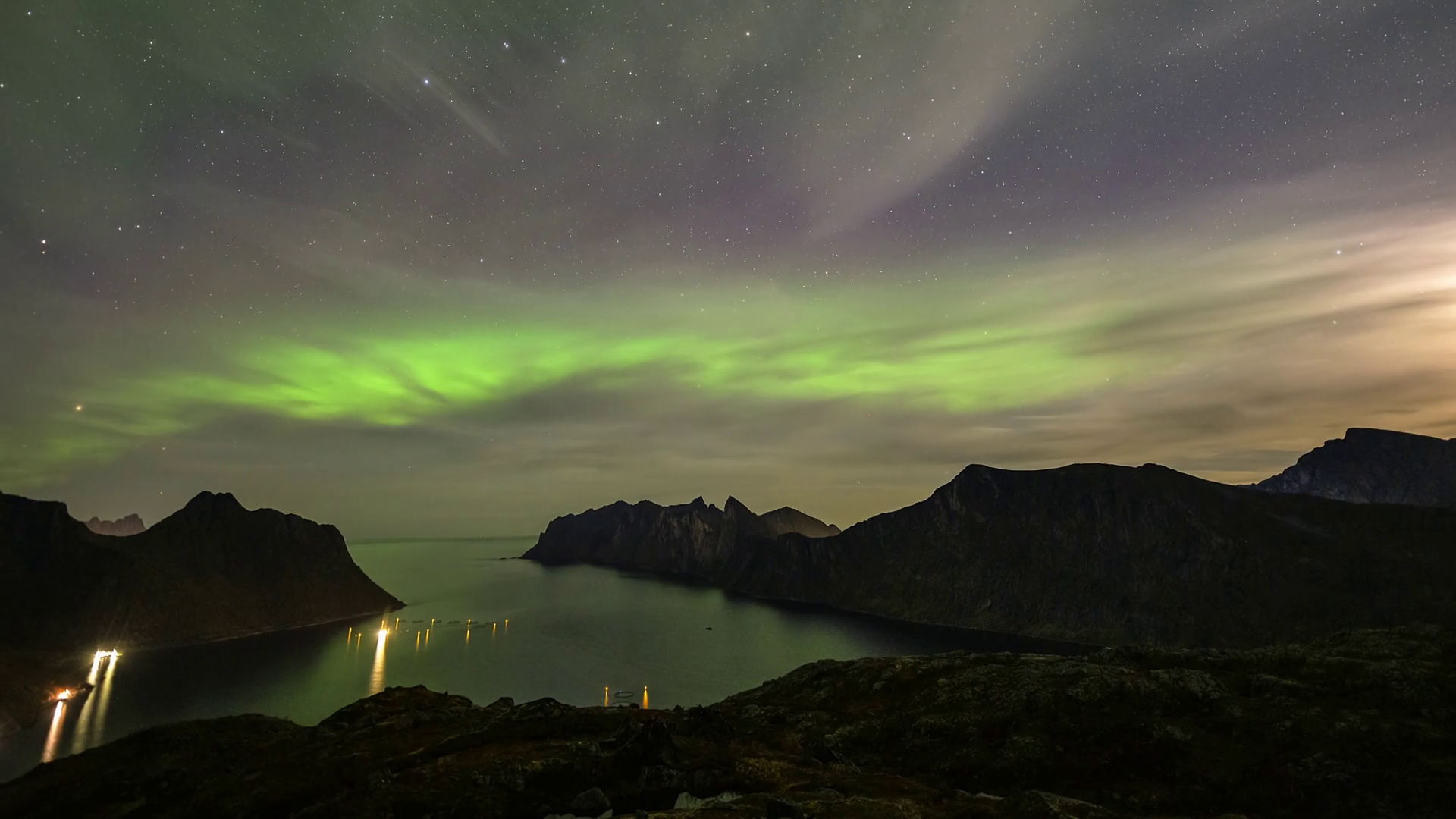 Aurora Borealis Fish Farming Stock Footage SBV-348488938 - Storyblocks