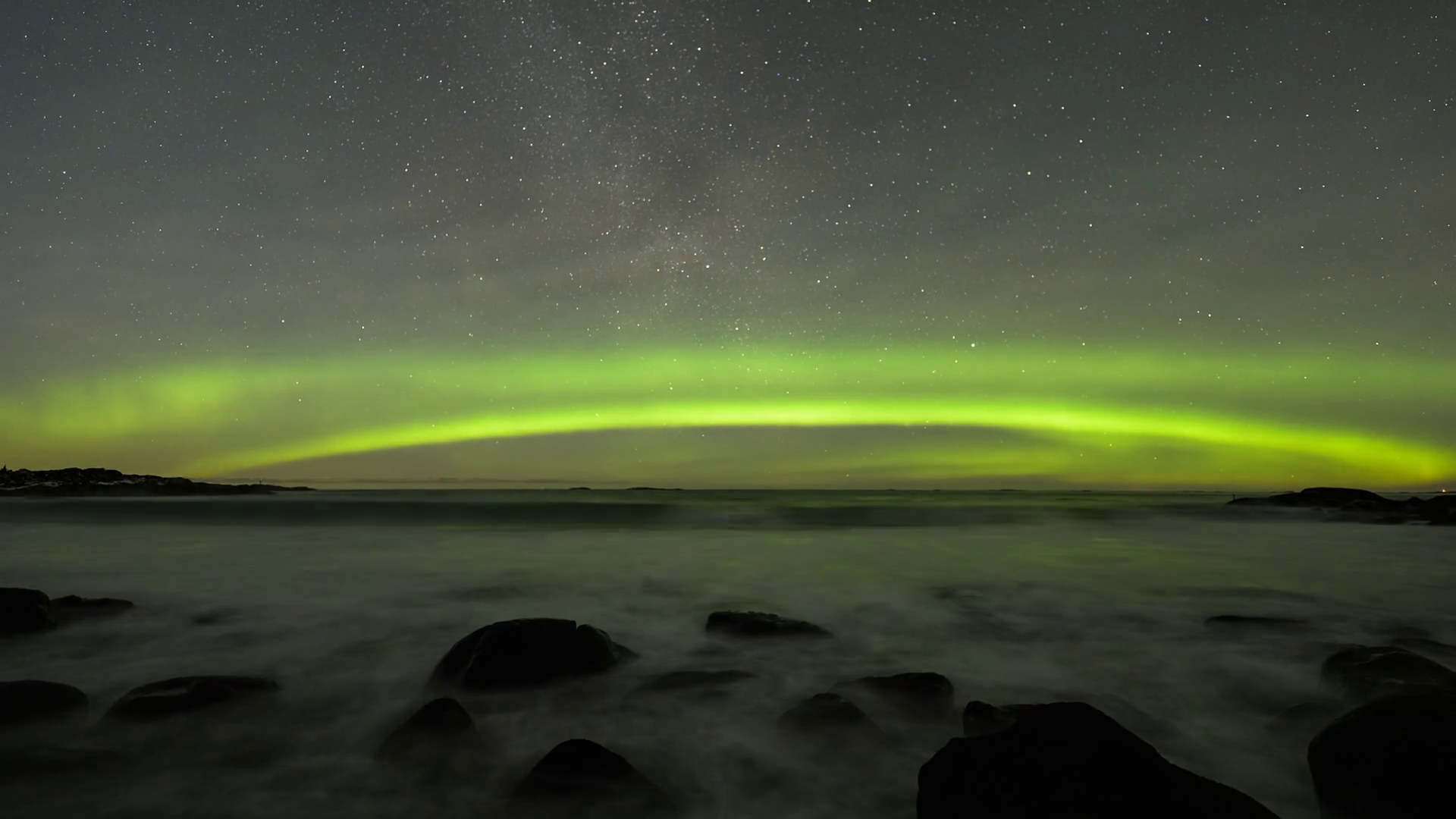 Wavy Sea Coast With Aurora Borealis Stock Footage SBV-348507041 ...