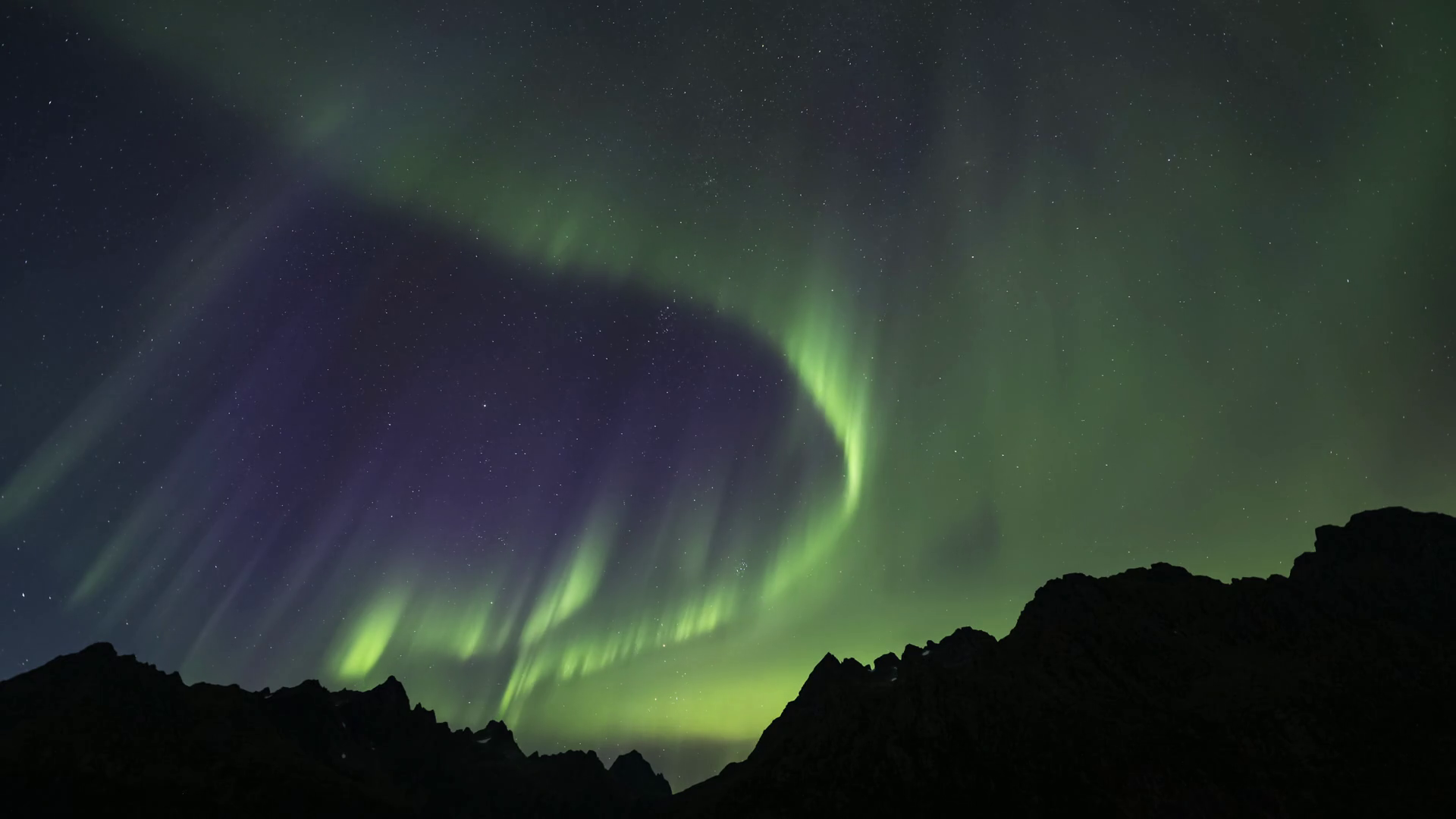 Northern Lights Over Mountain Peaks Stock Footage SBV-348507789 ...