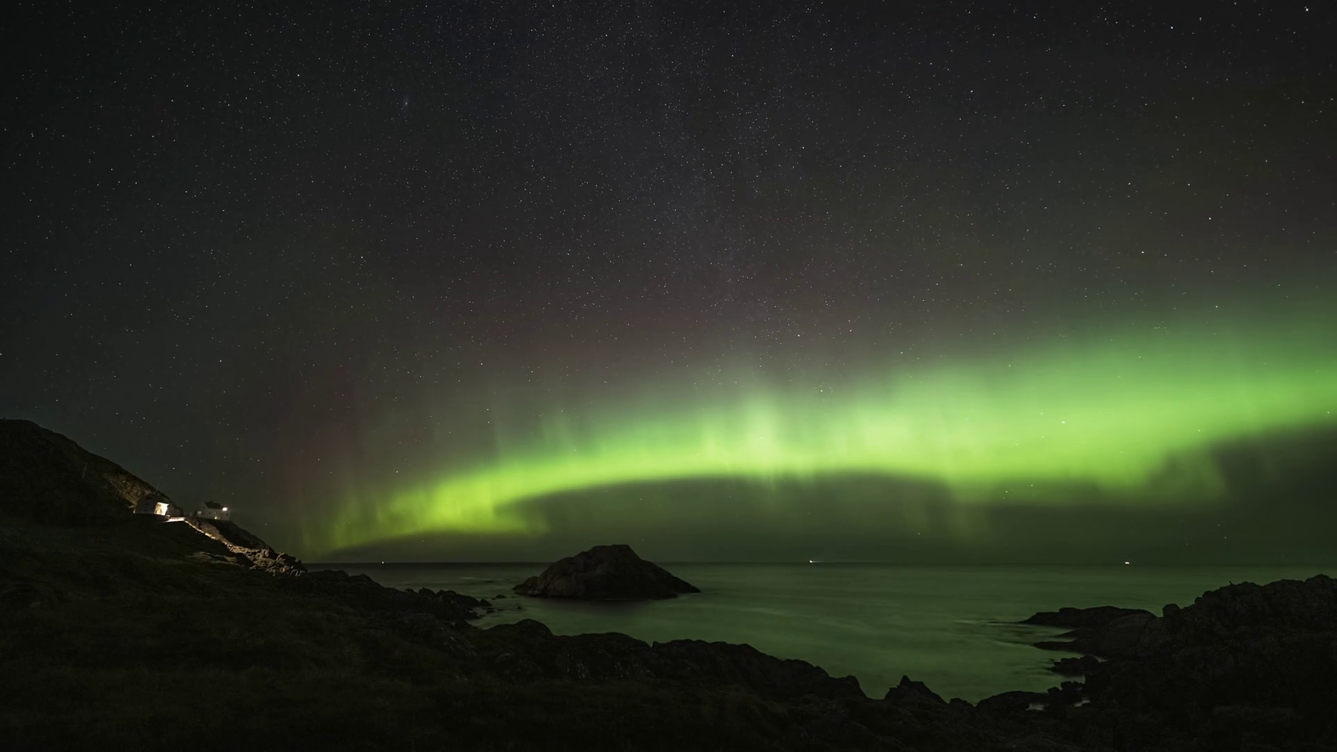 Morning Aurora Borealis On Coast With Stock Footage SBV-348876069 ...